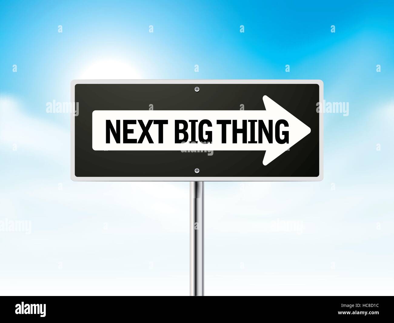 next big thing on black road sign isolated over sky Stock Vector Image ...