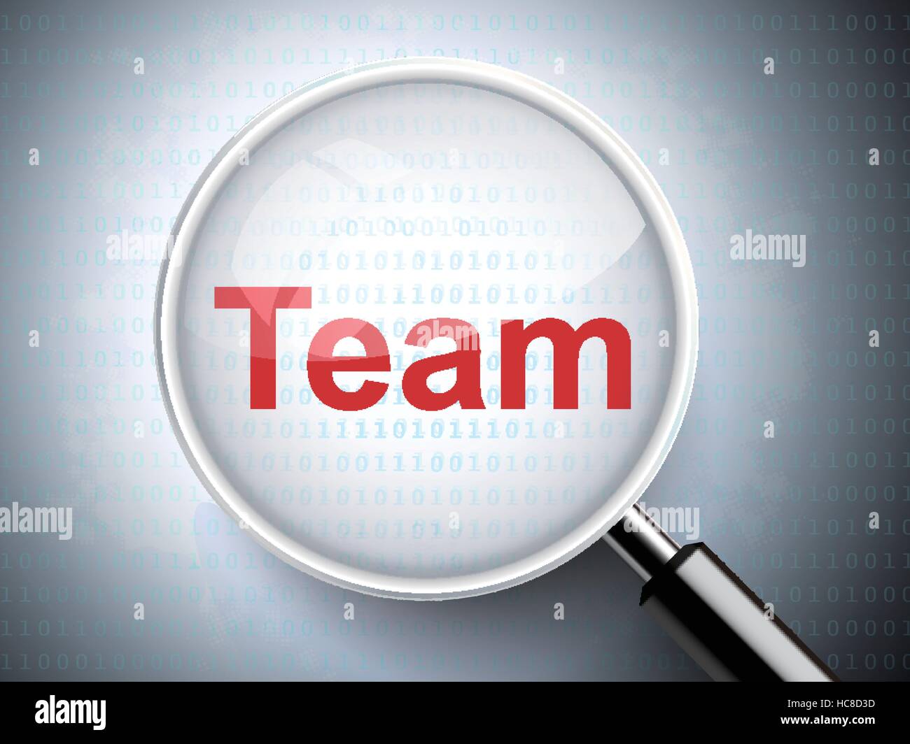magnifying glass with words team on digital background Stock Vector ...