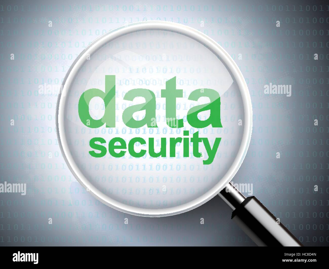 magnifying glass with words data security on digital background Stock ...