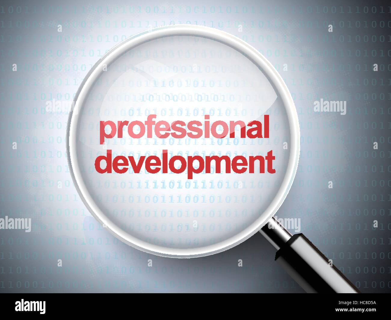 magnifying glass with words professional development on digital ...
