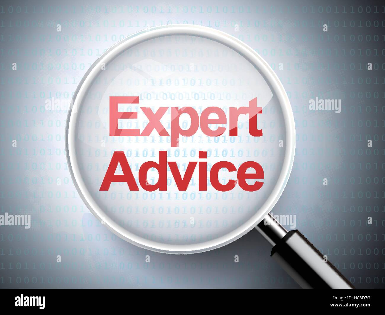 magnifying glass with words expert advice on digital background Stock ... magnifying glass with words expert advice on digital background Stock ...