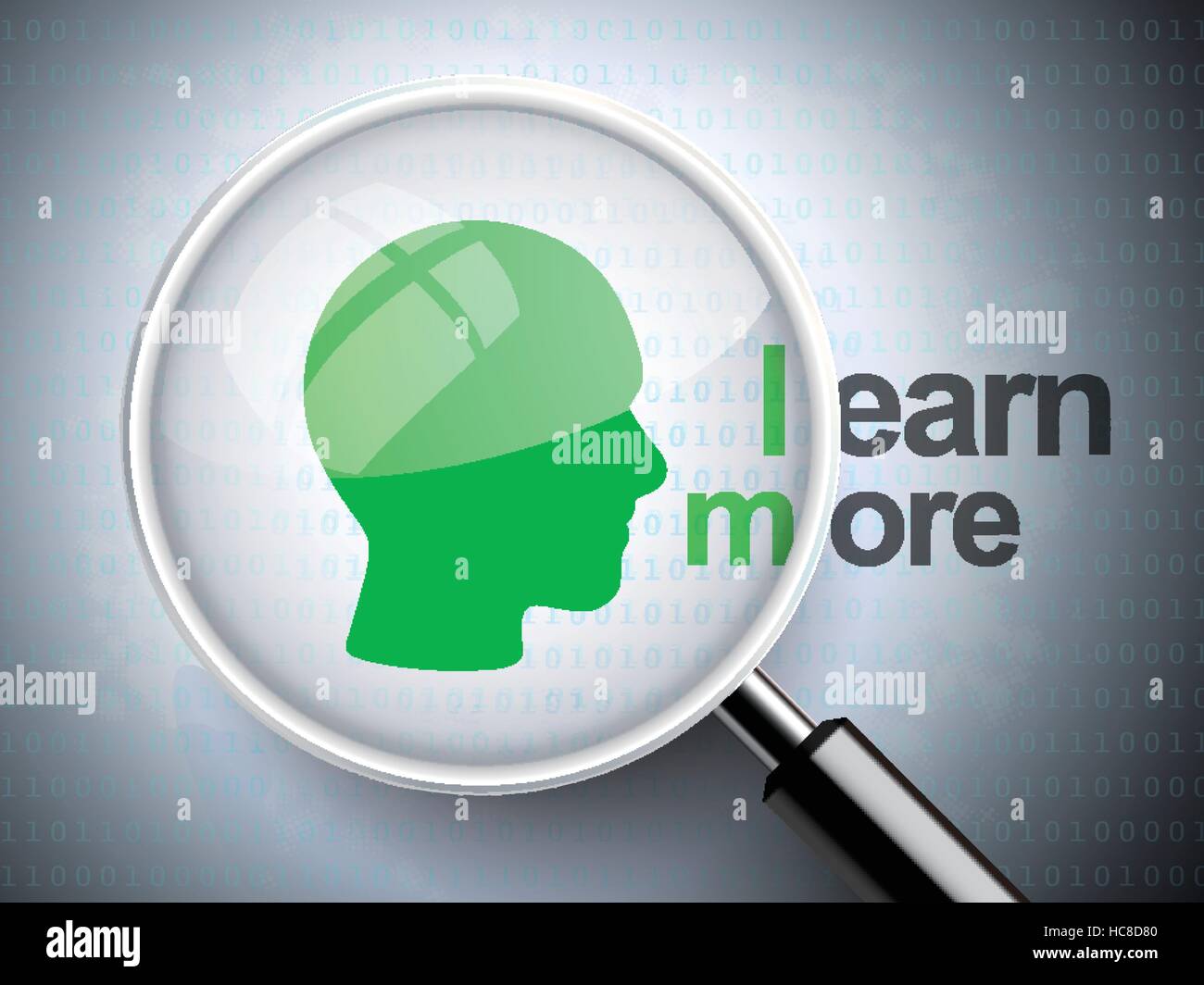 magnifying glass with words learn more on digital background Stock ...