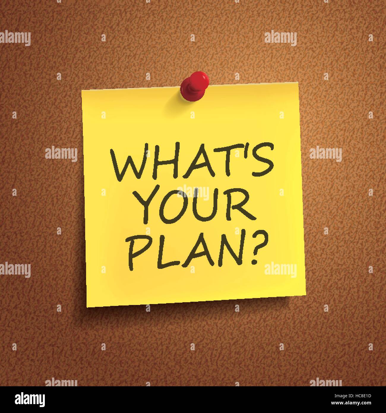 what is your plan words on post-it over brown background Stock Vector ...