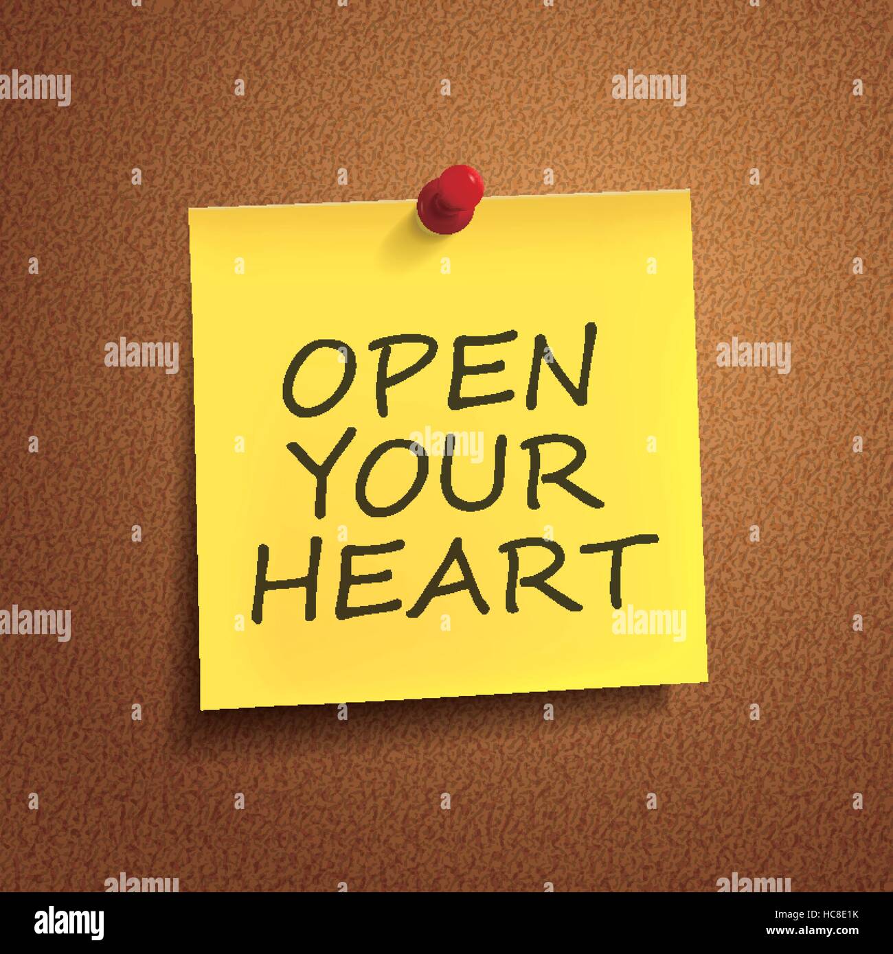 open your heart words on post-it over brown background Stock Vector ...