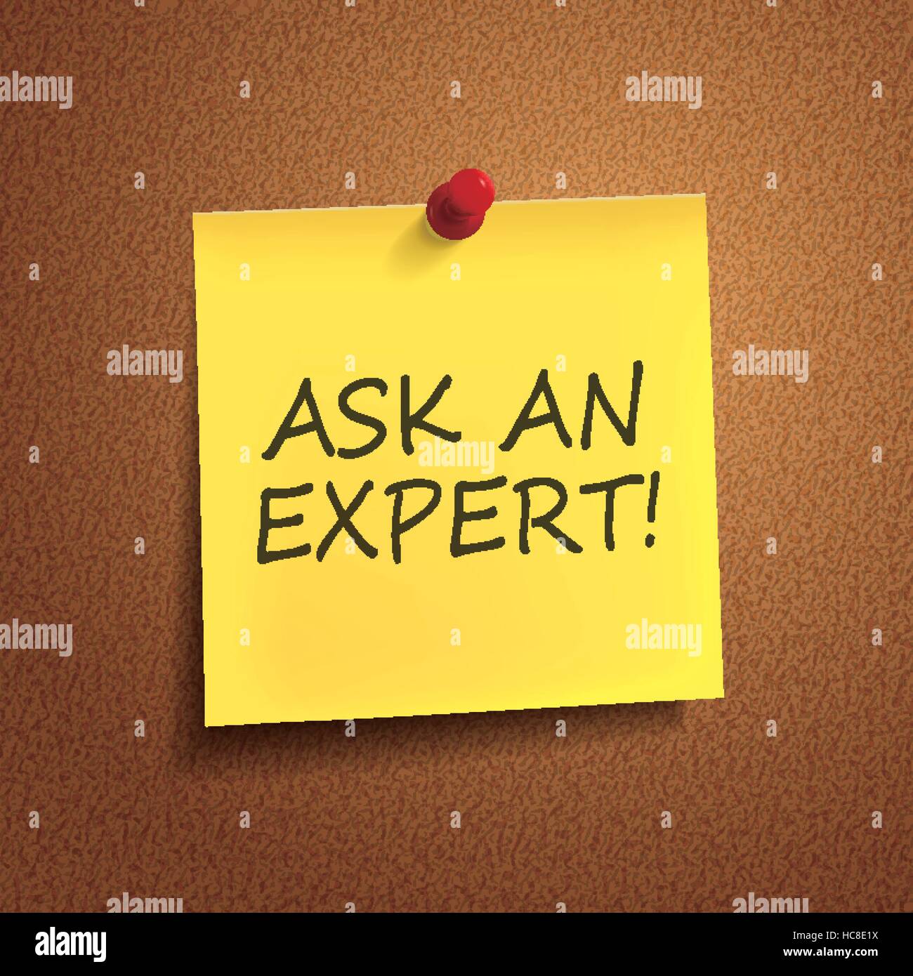 ask an expert words on post-it over brown background Stock Vector Image ...