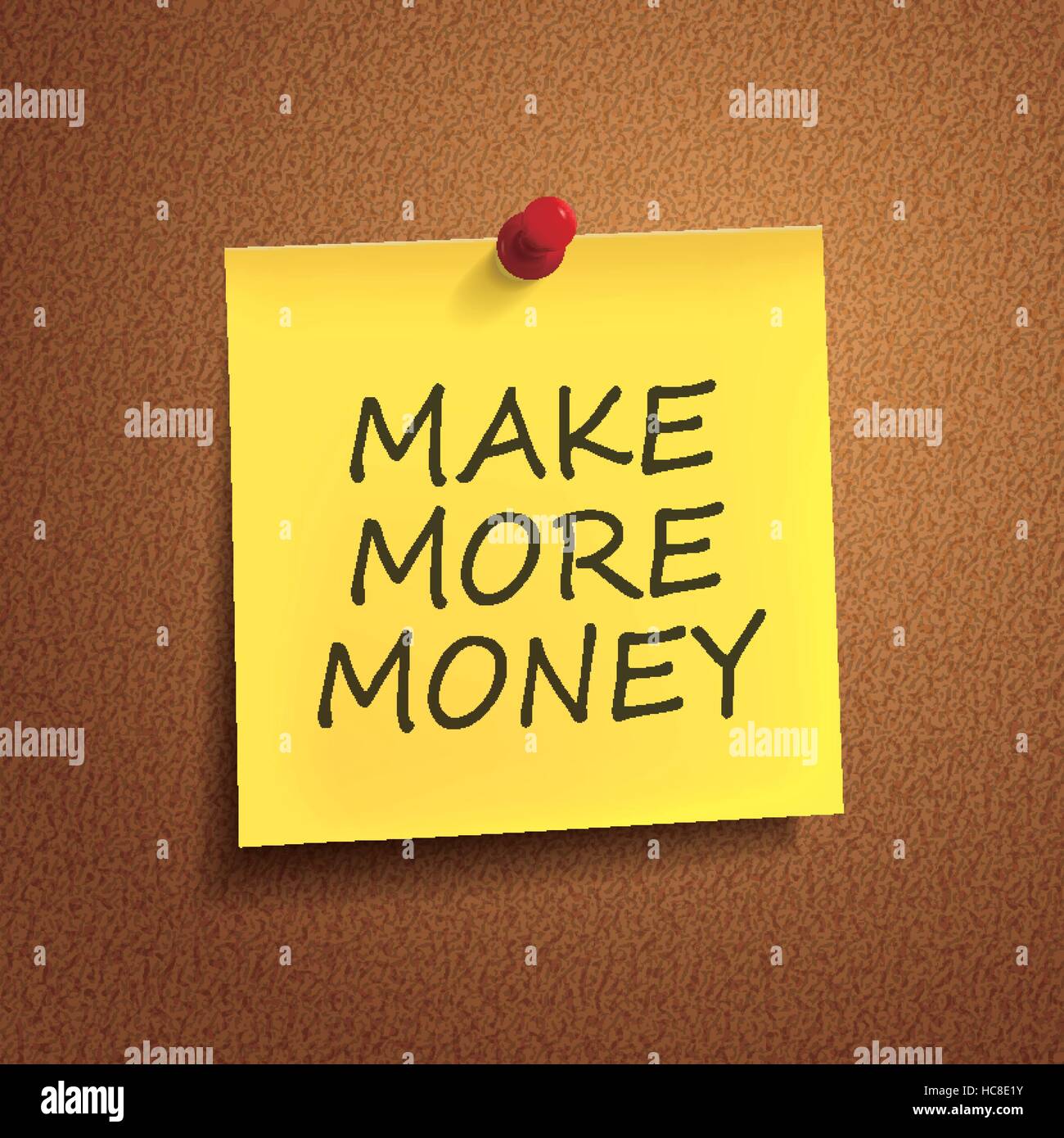 make more money words on post-it over brown background Stock Vector ...