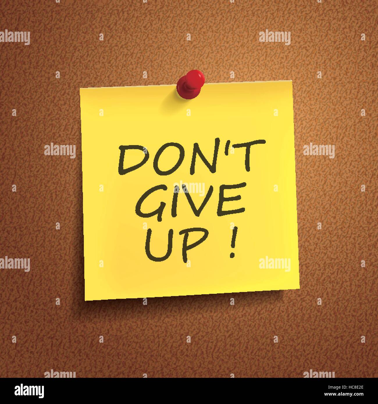 do not give up words on post-it over brown background Stock Vector ...