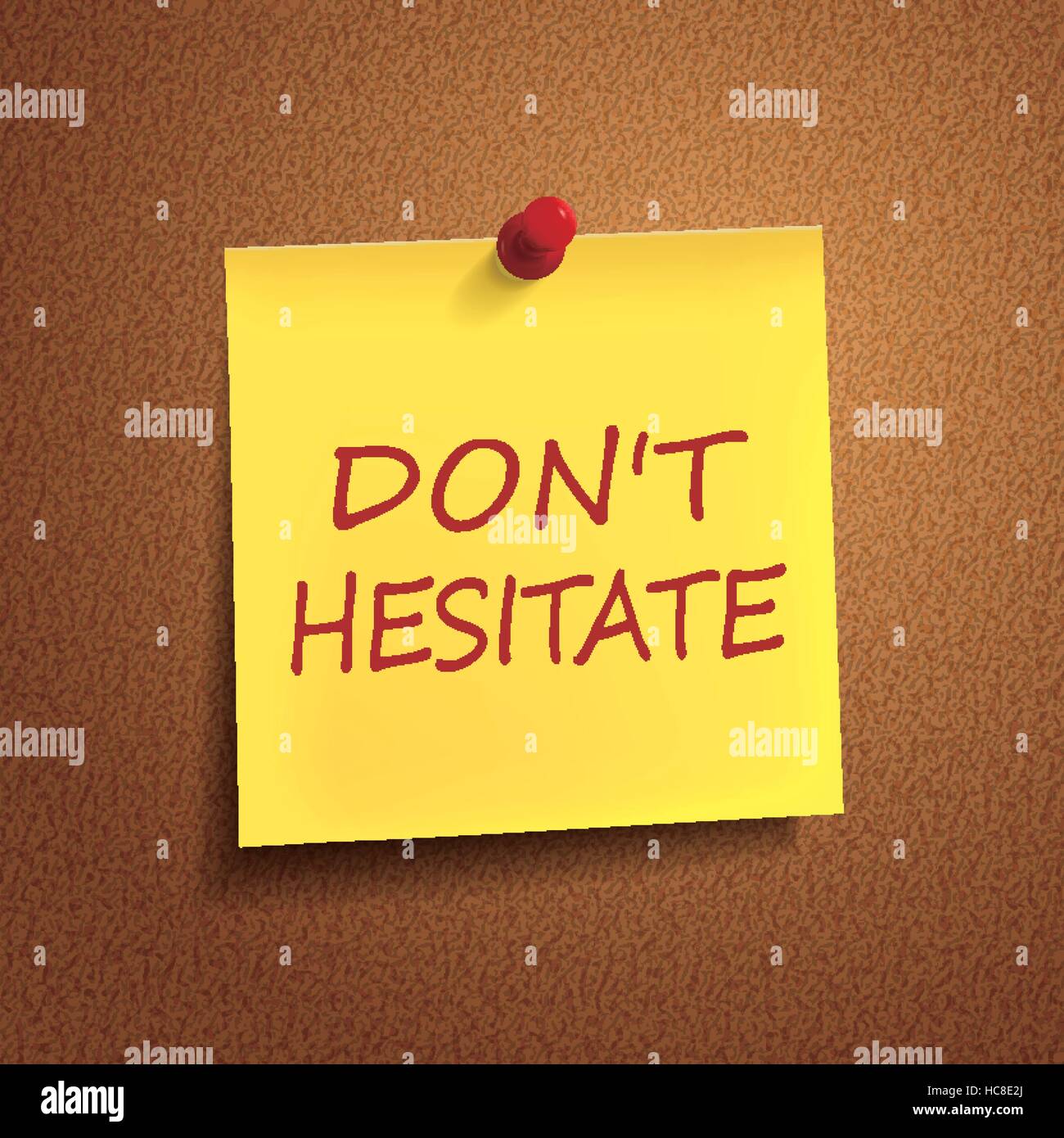 do not hesitate words on post-it over brown background Stock Vector ...