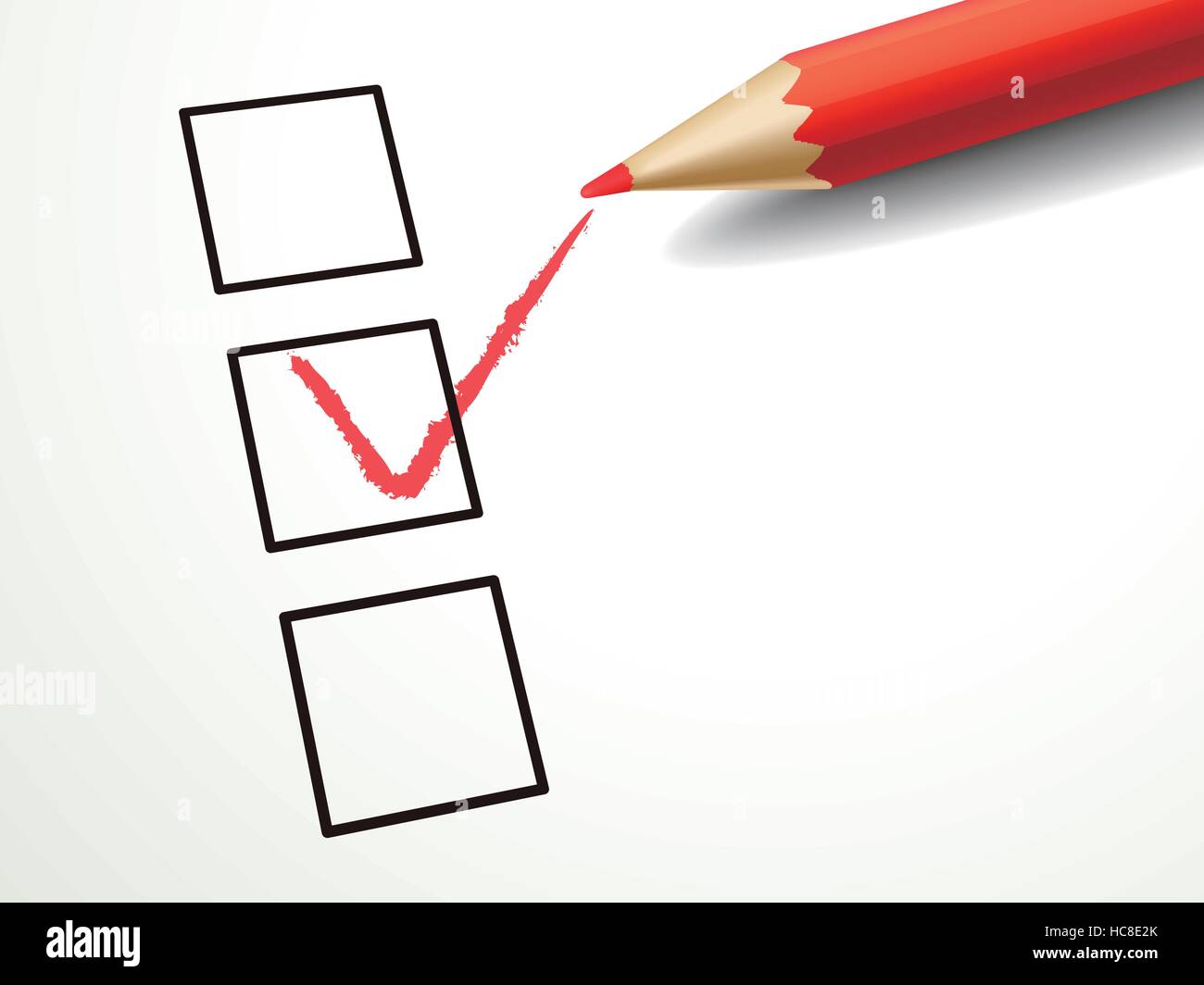 close up look at red pen marking on the check box Stock Vector Image ...