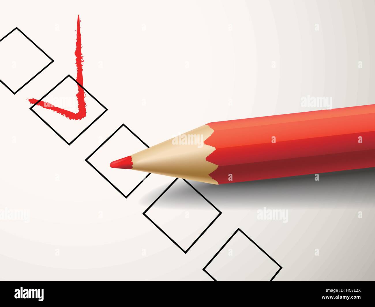 close up look at red pen marking on the check box Stock Vector Image ...
