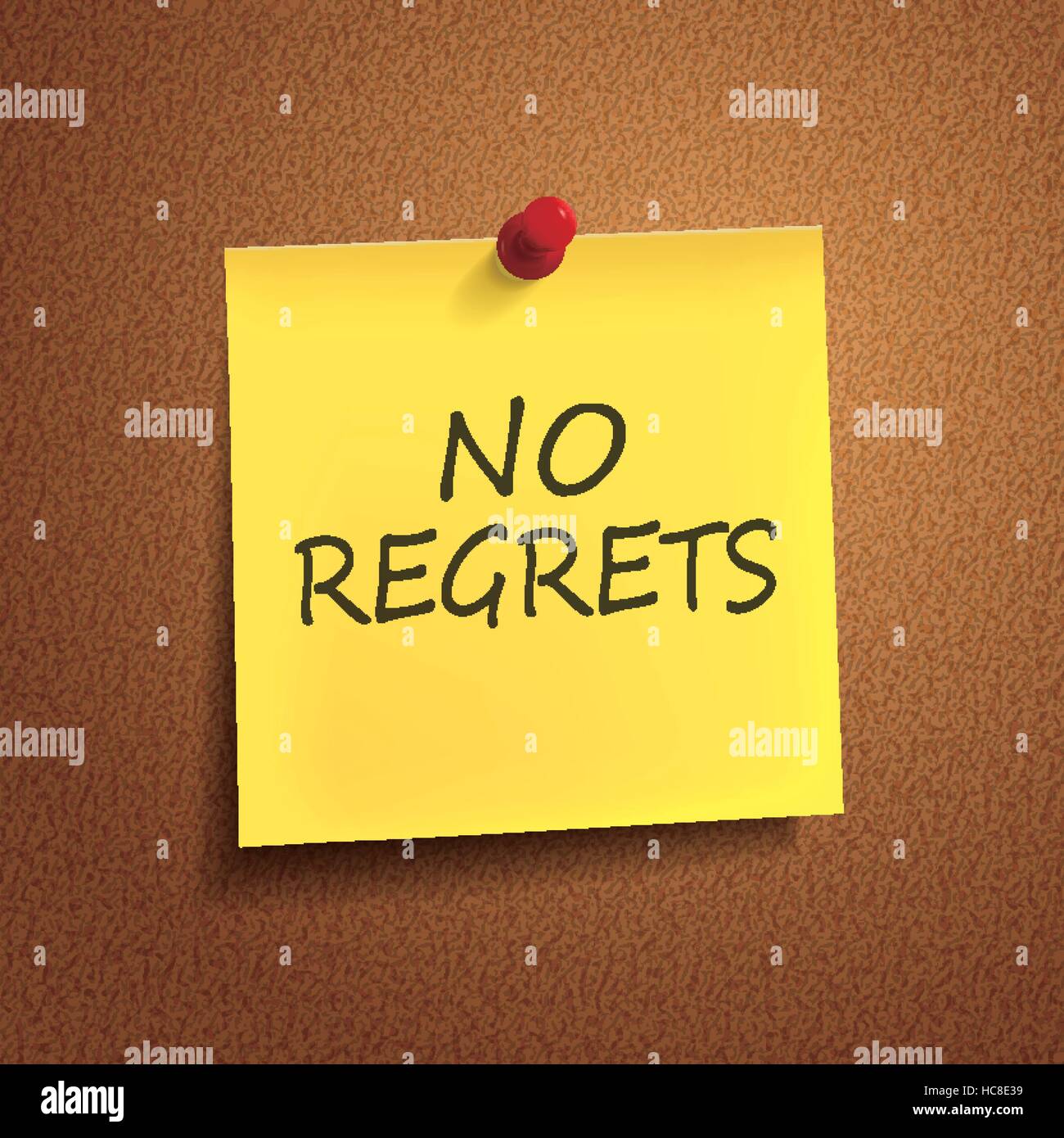 no regrets words on post-it over brown background Stock Vector Image ...