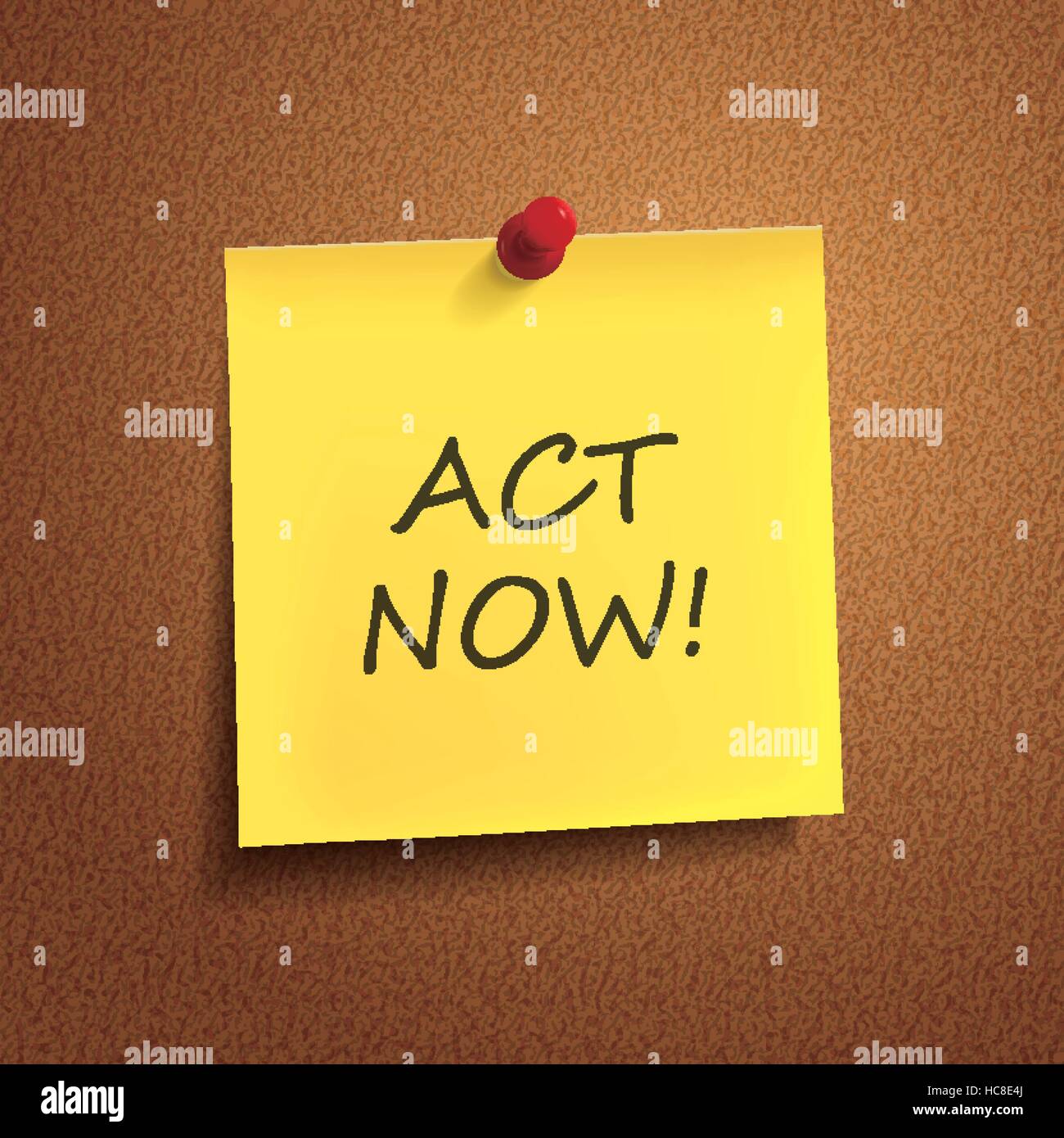 act now words on post-it over brown background Stock Vector Image & Art ...