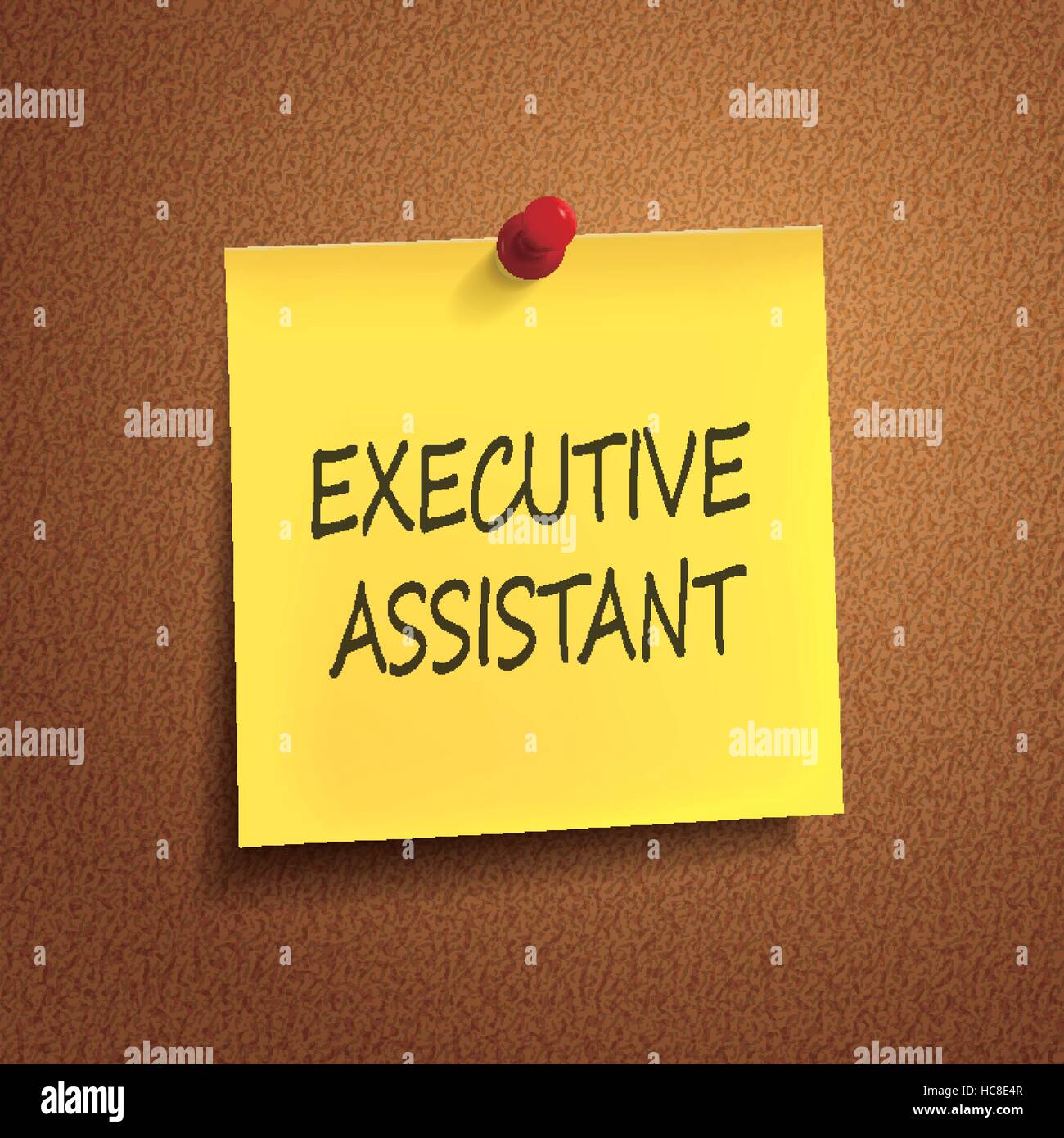 executive assistant words on post-it over brown background Stock Vector ...