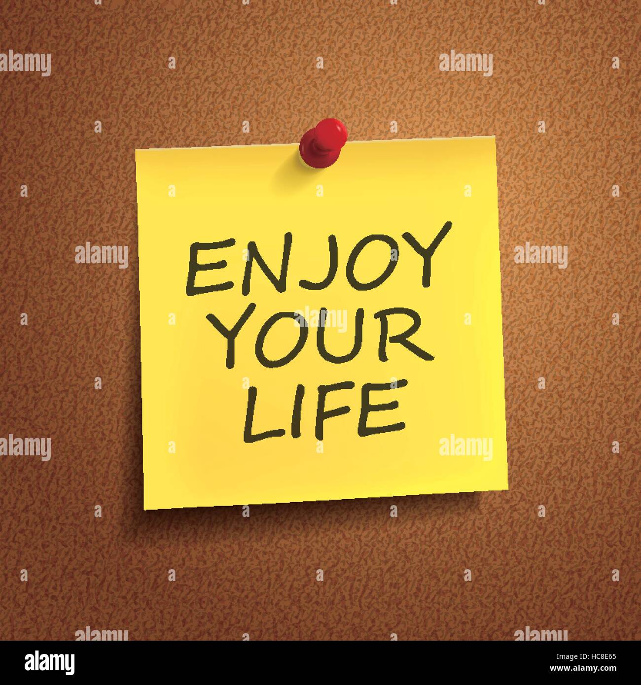 enjoy your life words on post-it over brown background Stock Vector ...