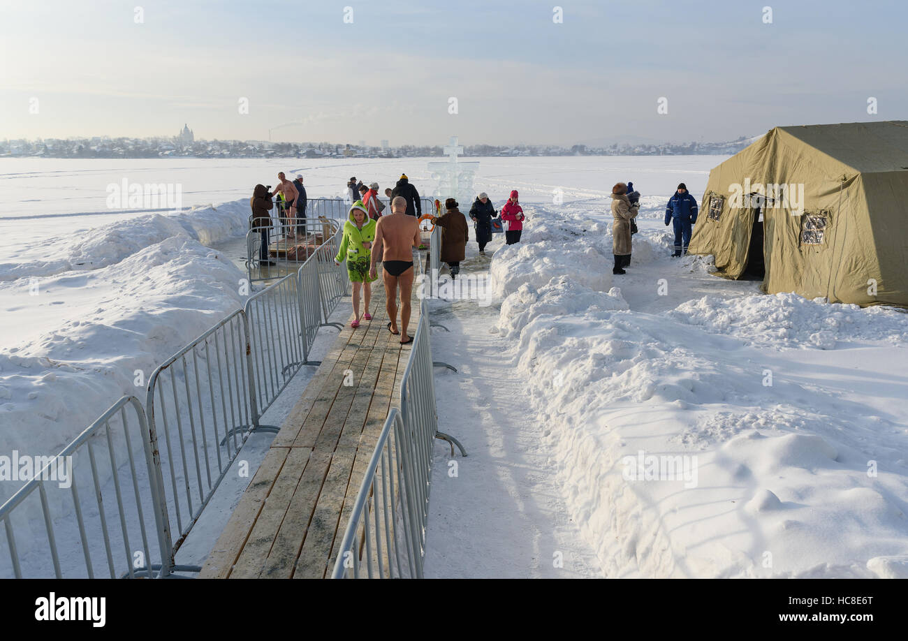 Ice hole epiphany bathing in hi-res stock photography and images - Alamy