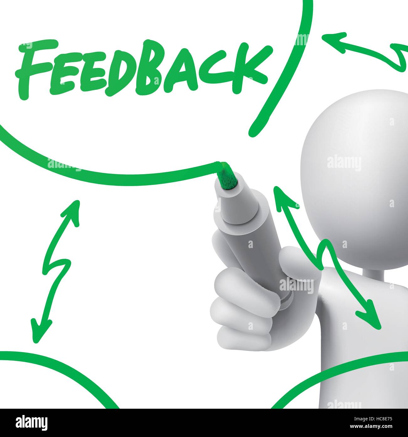 feedback concept drawn by a man over white background Stock Vector ...