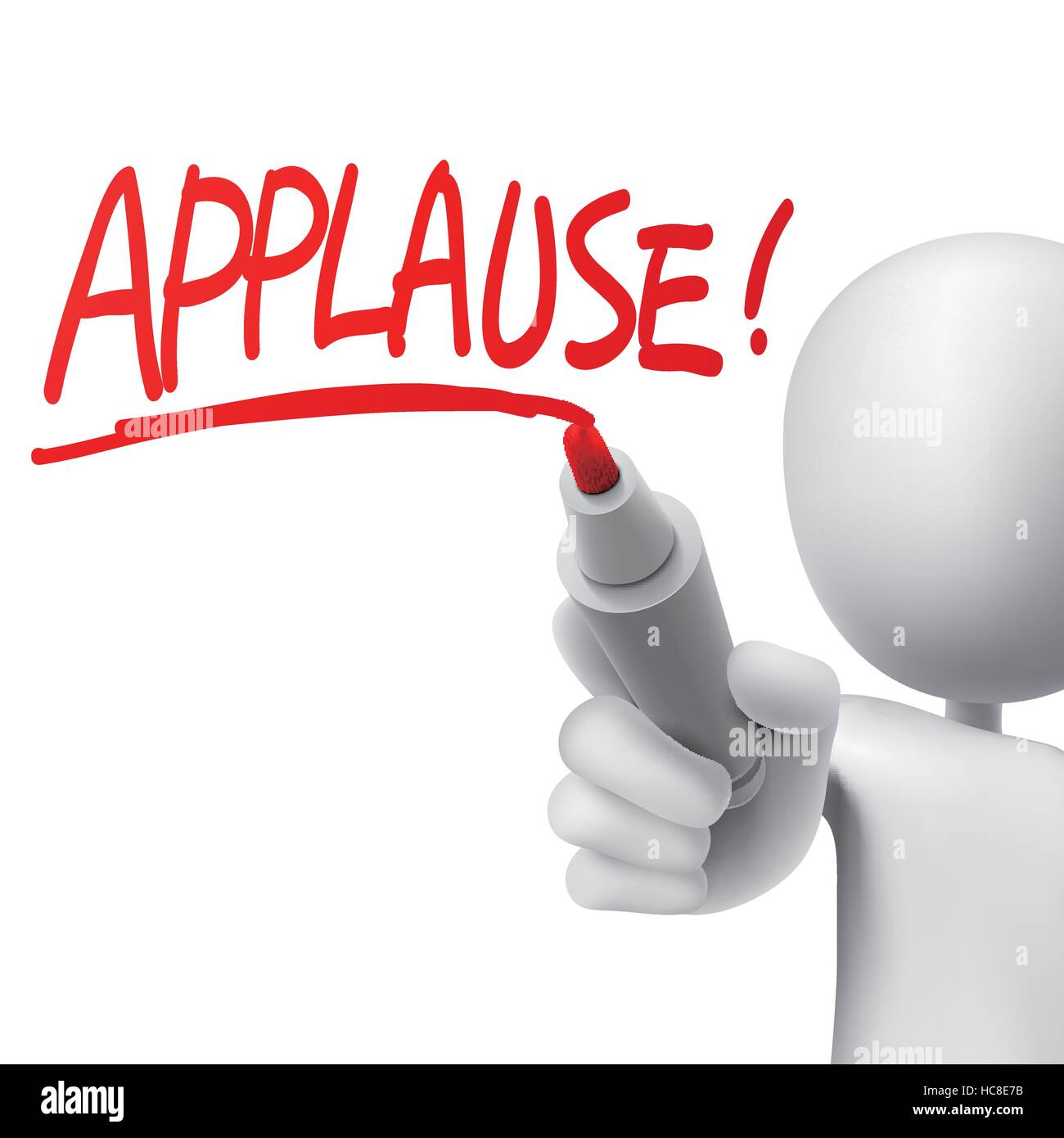 applause written by a man over white background Stock Vector Image ...