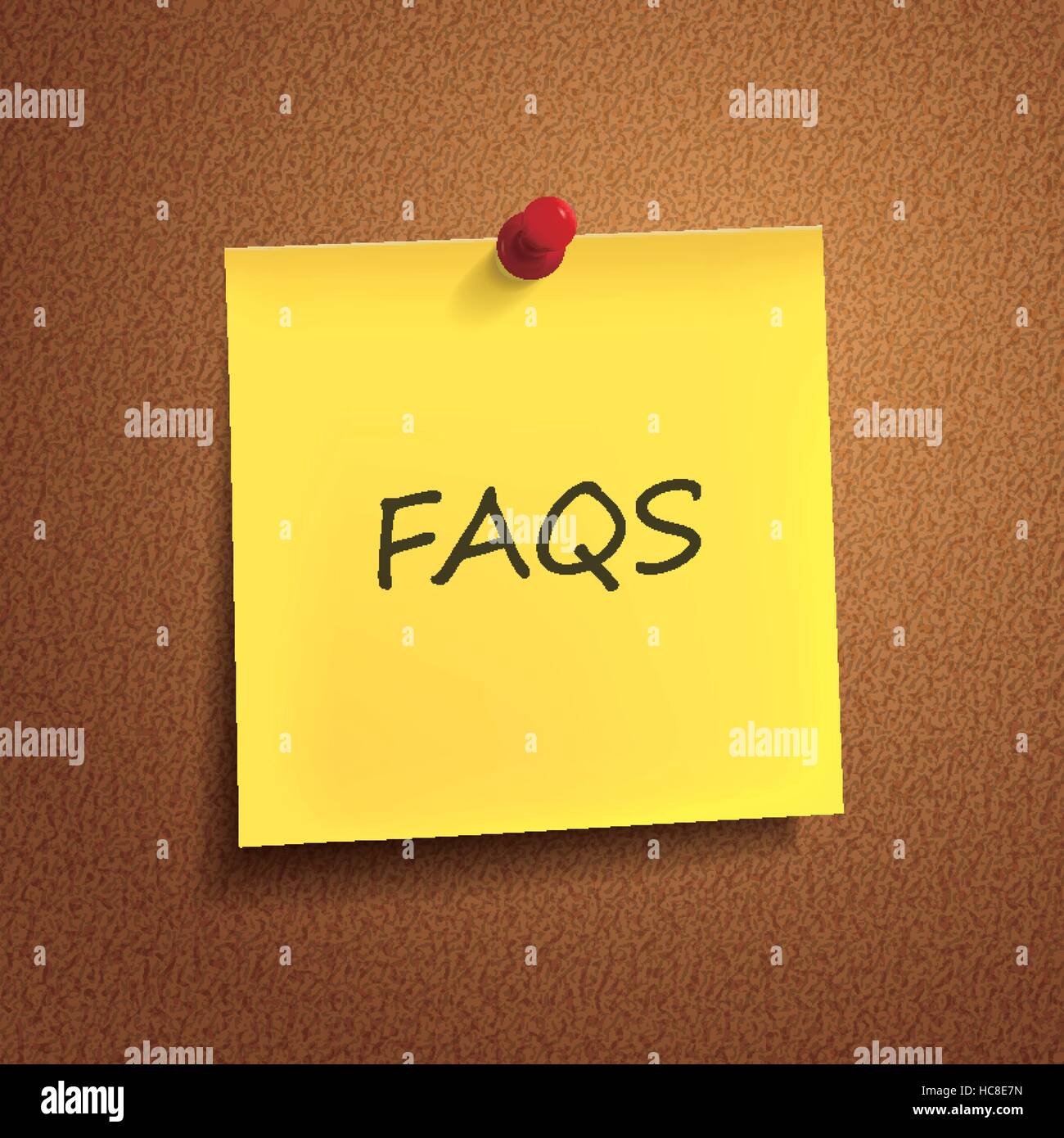 frequently asked questions words on post-it over brown background Stock ...