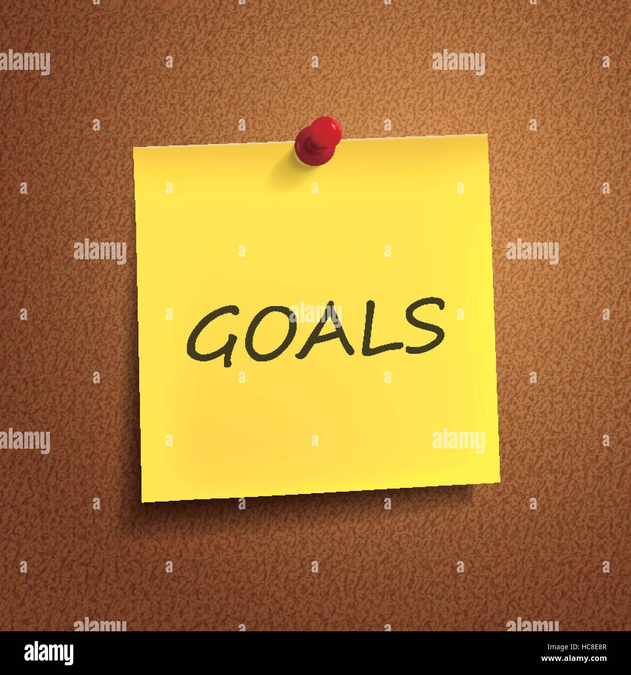 goals word on post-it over brown background Stock Vector Image & Art ...