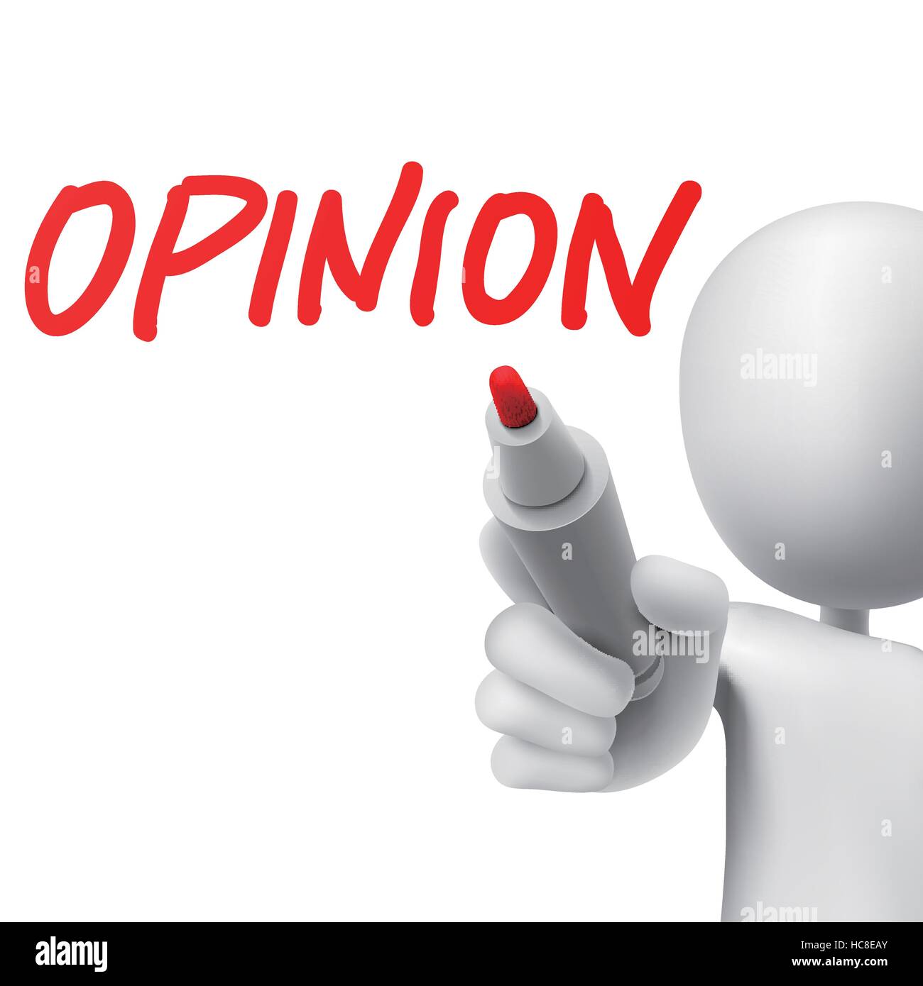 opinion written by a man over white background Stock Vector Image & Art ...