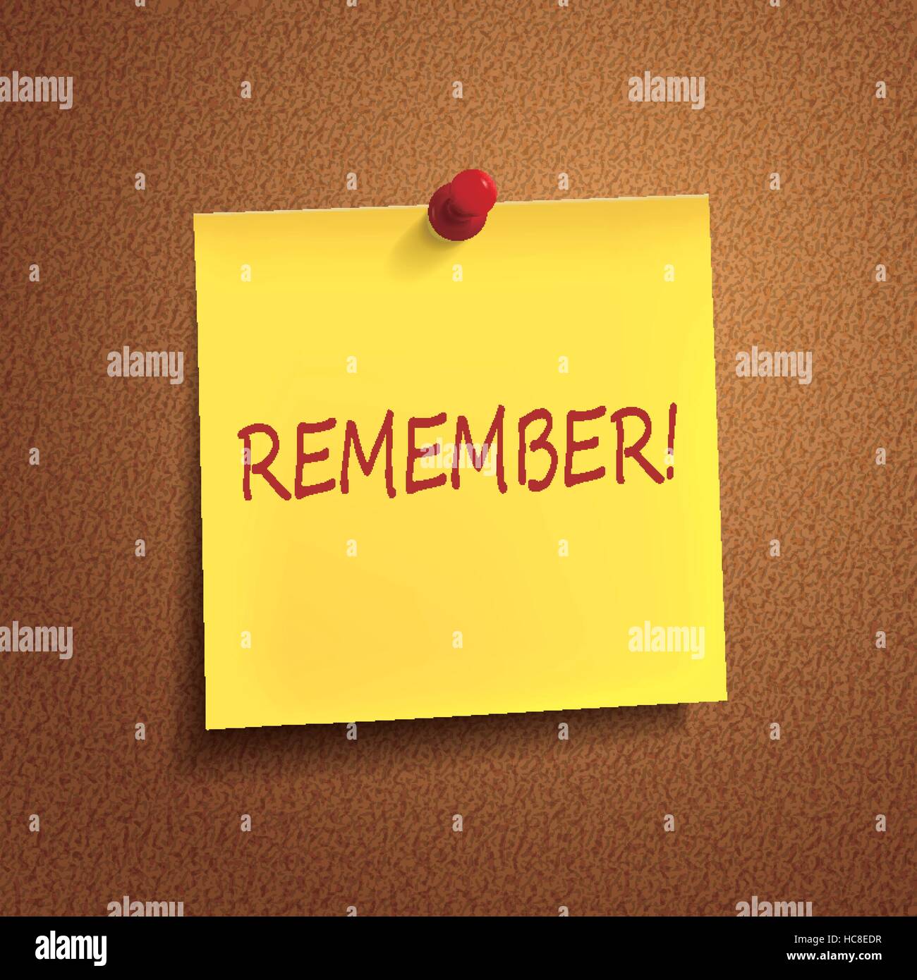 remember word on post-it over brown background Stock Vector Image & Art ...