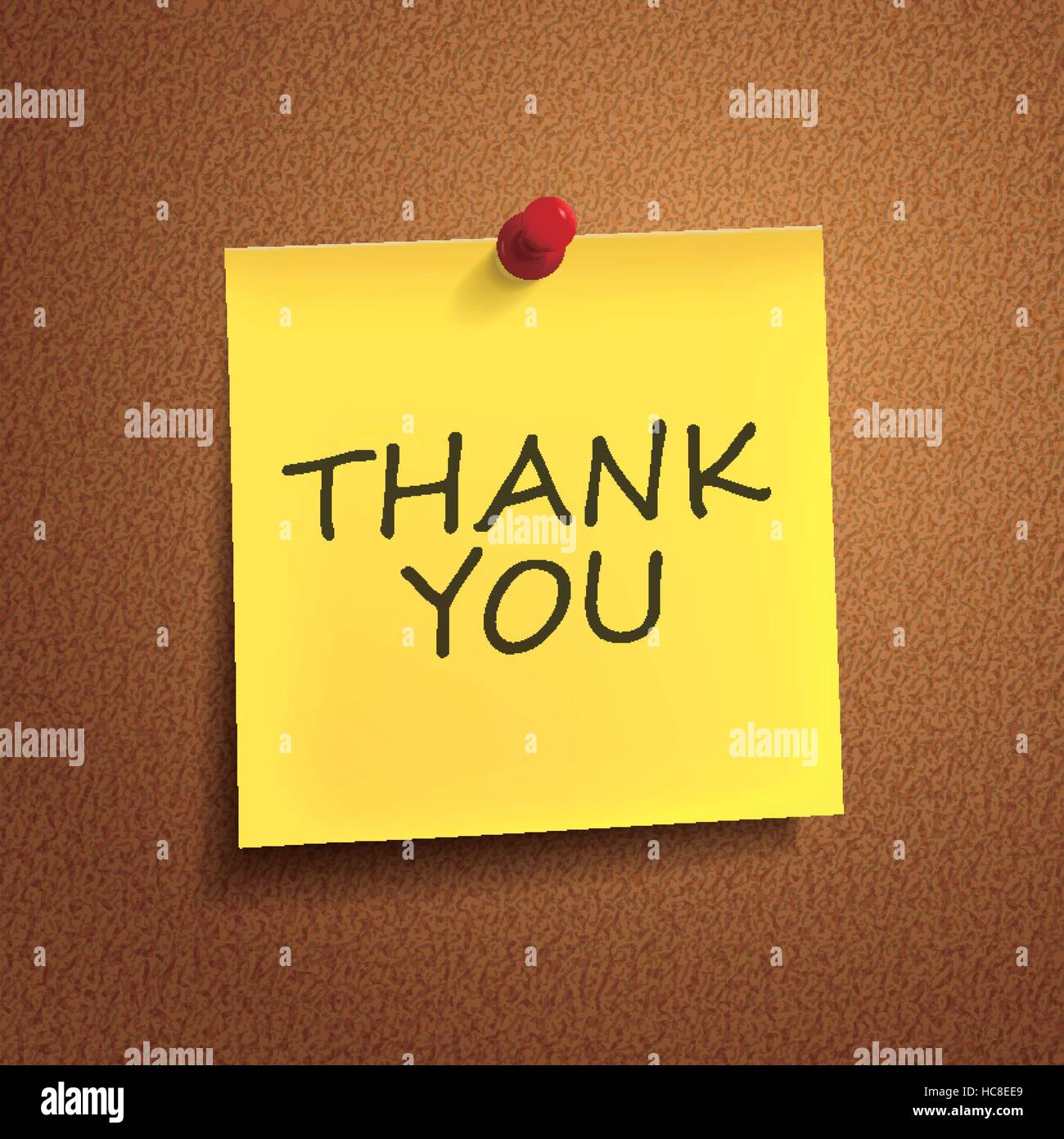 thank you words on post-it over brown background Stock Vector Image ...