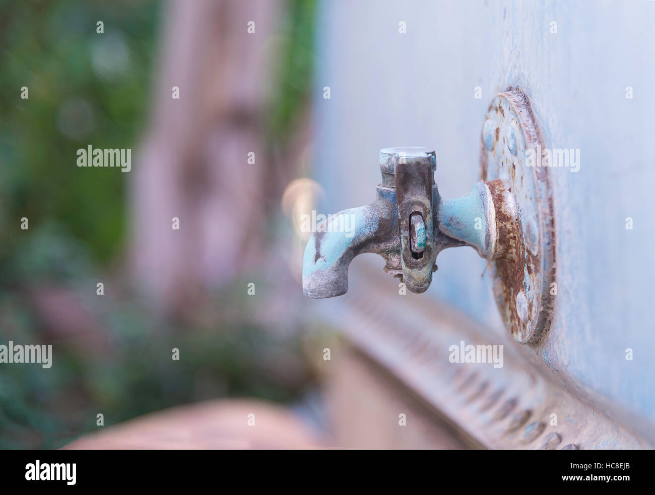 Old Steel Faucet, Tap, Rust on steel. shallow DOF Stock Photo - Alamy