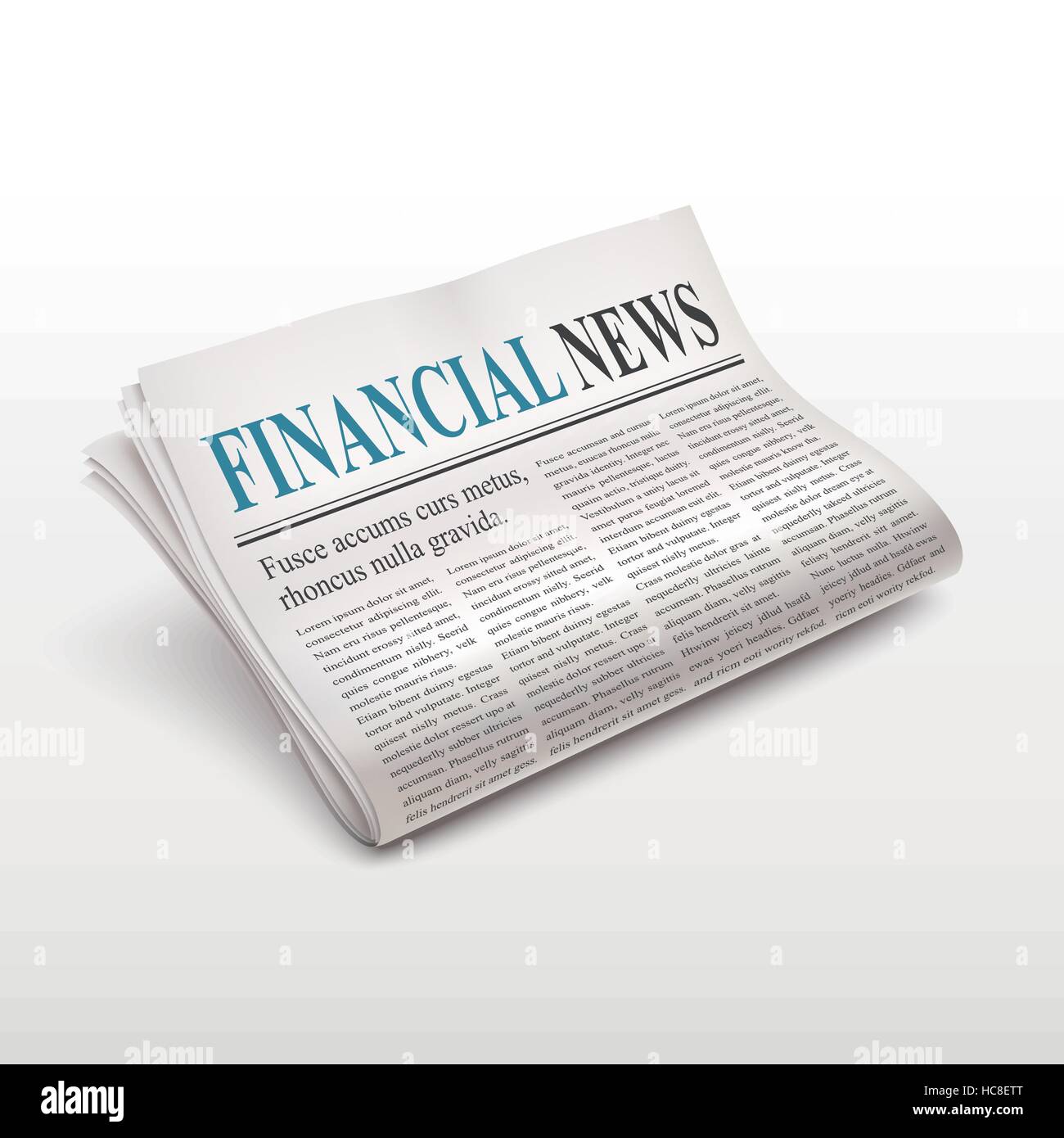 financial news words on newspaper over white background Stock Vector ...