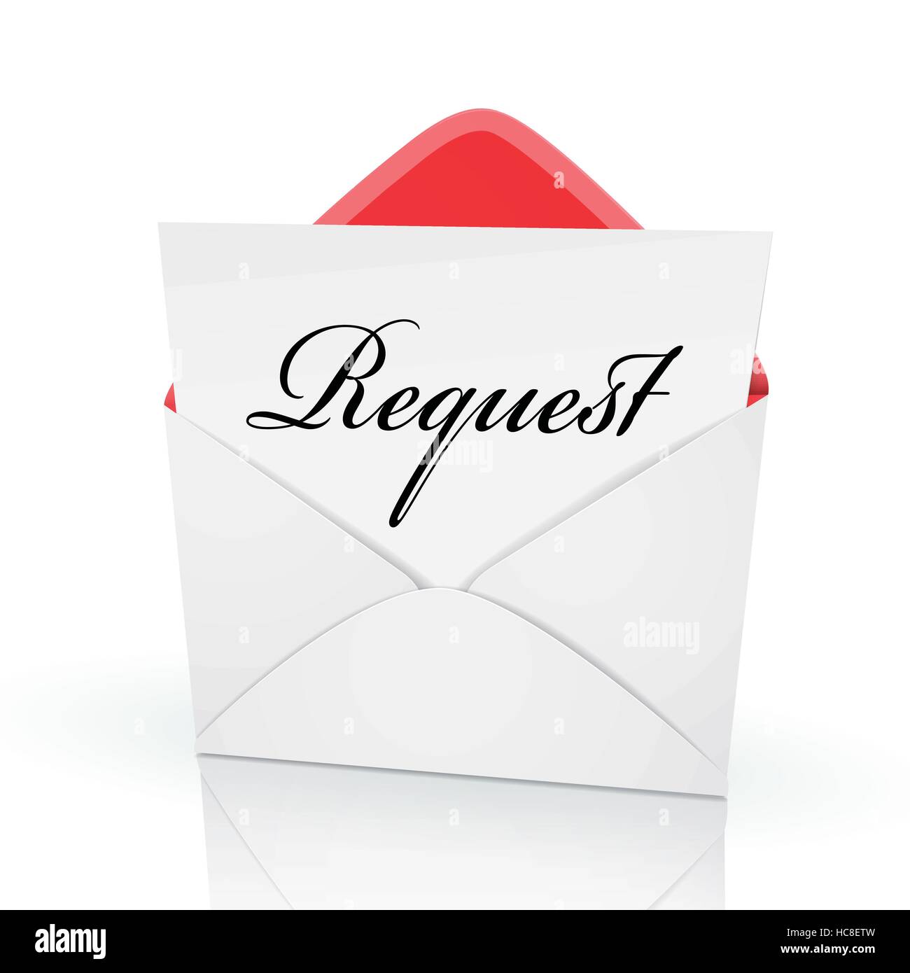 the word request on a card in an envelope Stock Vector Image & Art - Alamy