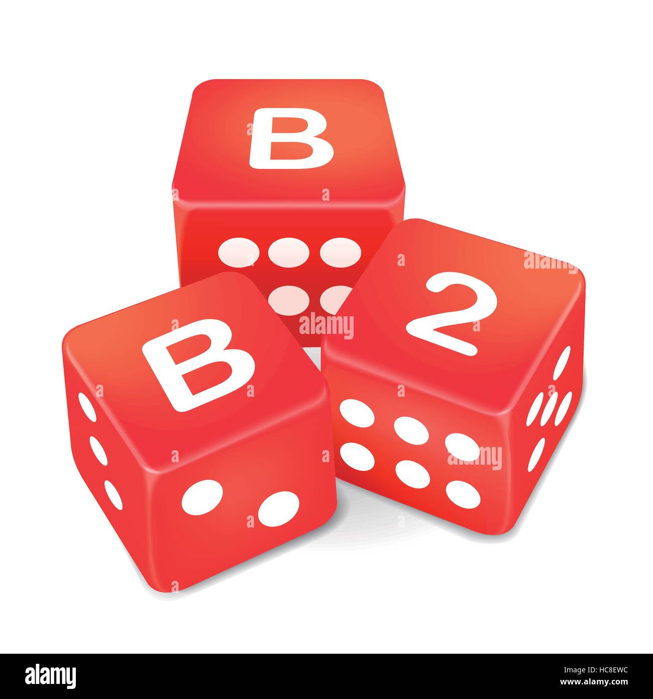 business to business words on three red dice over white background ...