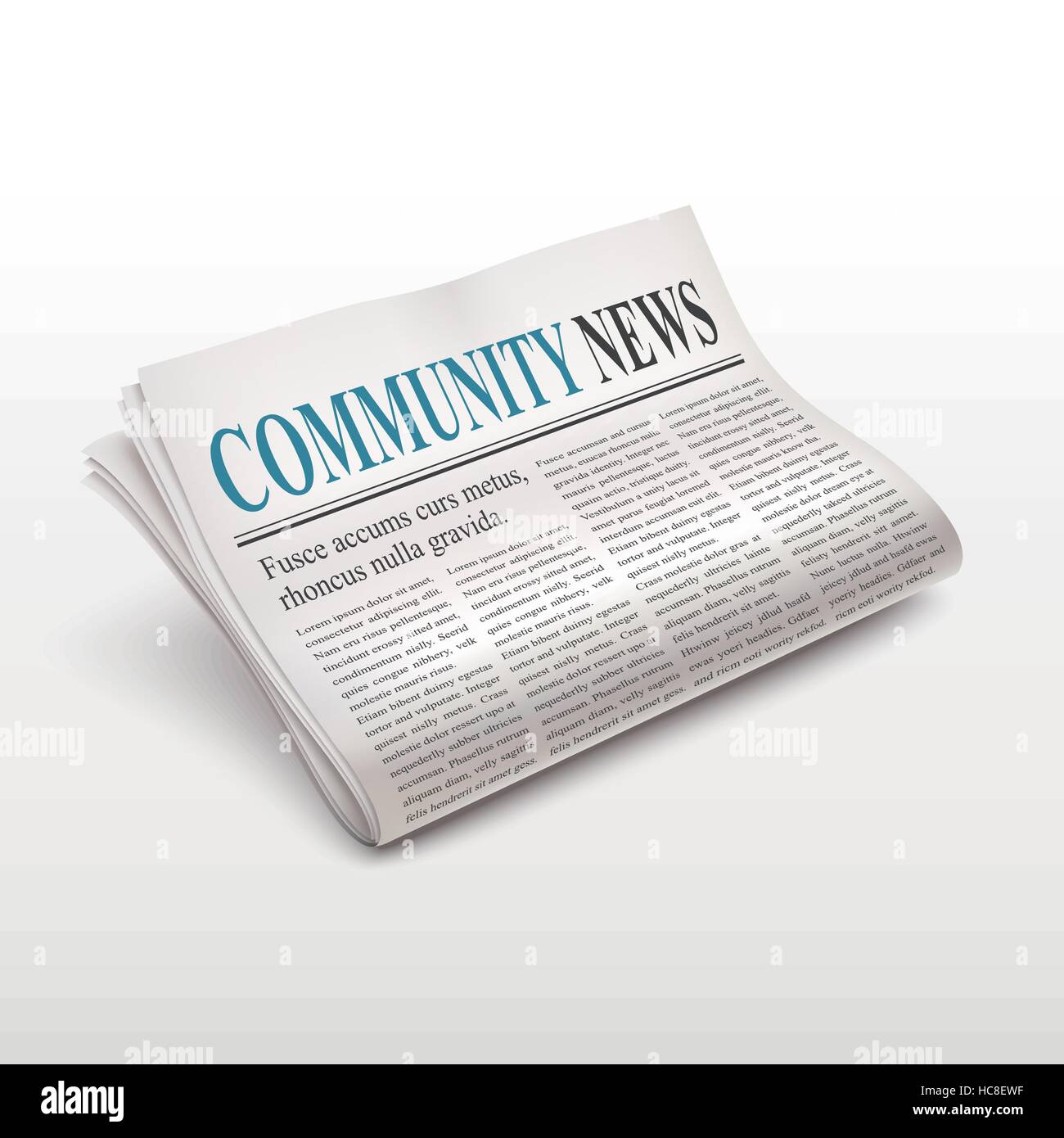 community news words on newspaper over white background Stock Vector ...