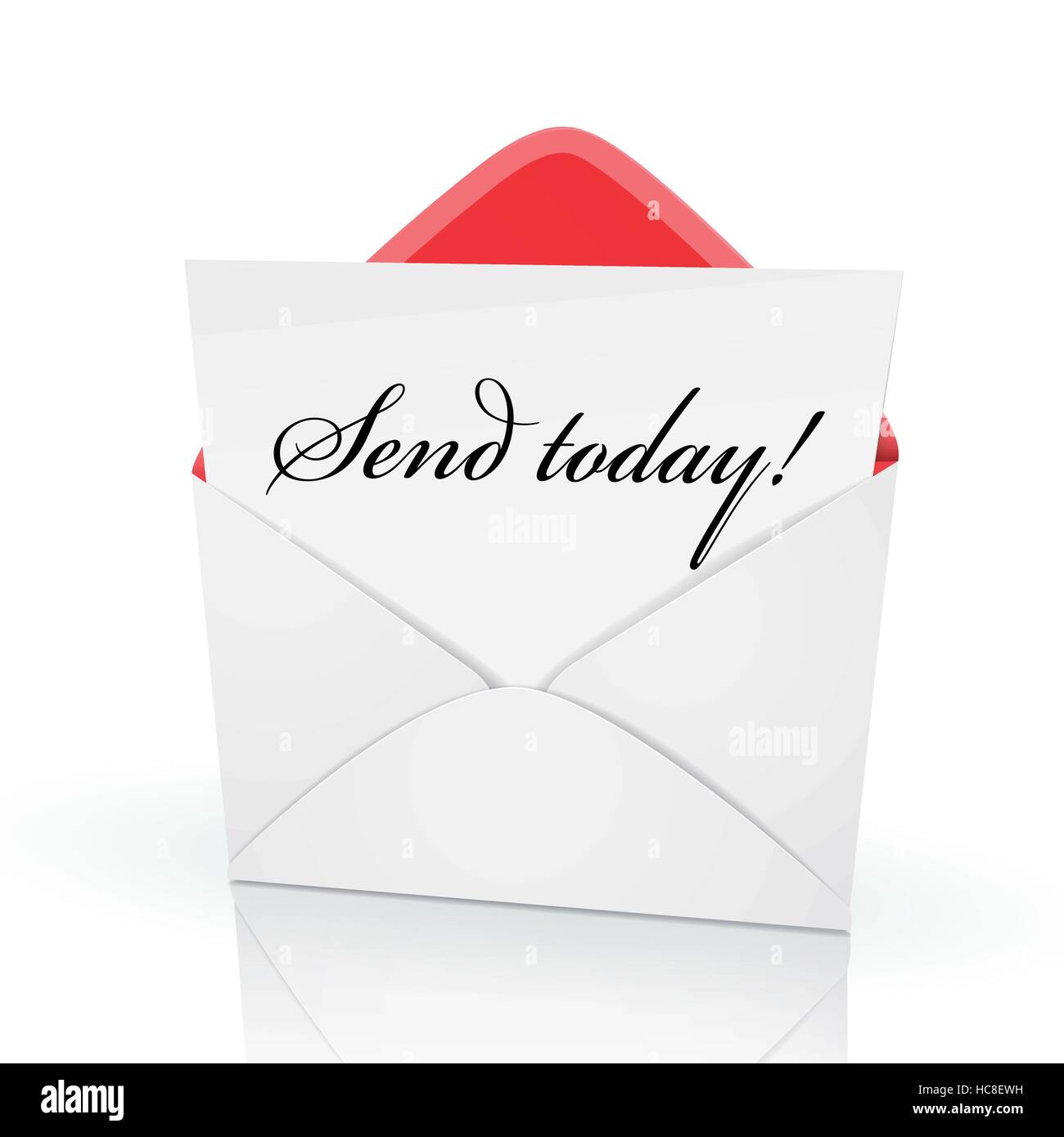 the words send today on a card in an envelope Stock Vector Image & Art ...