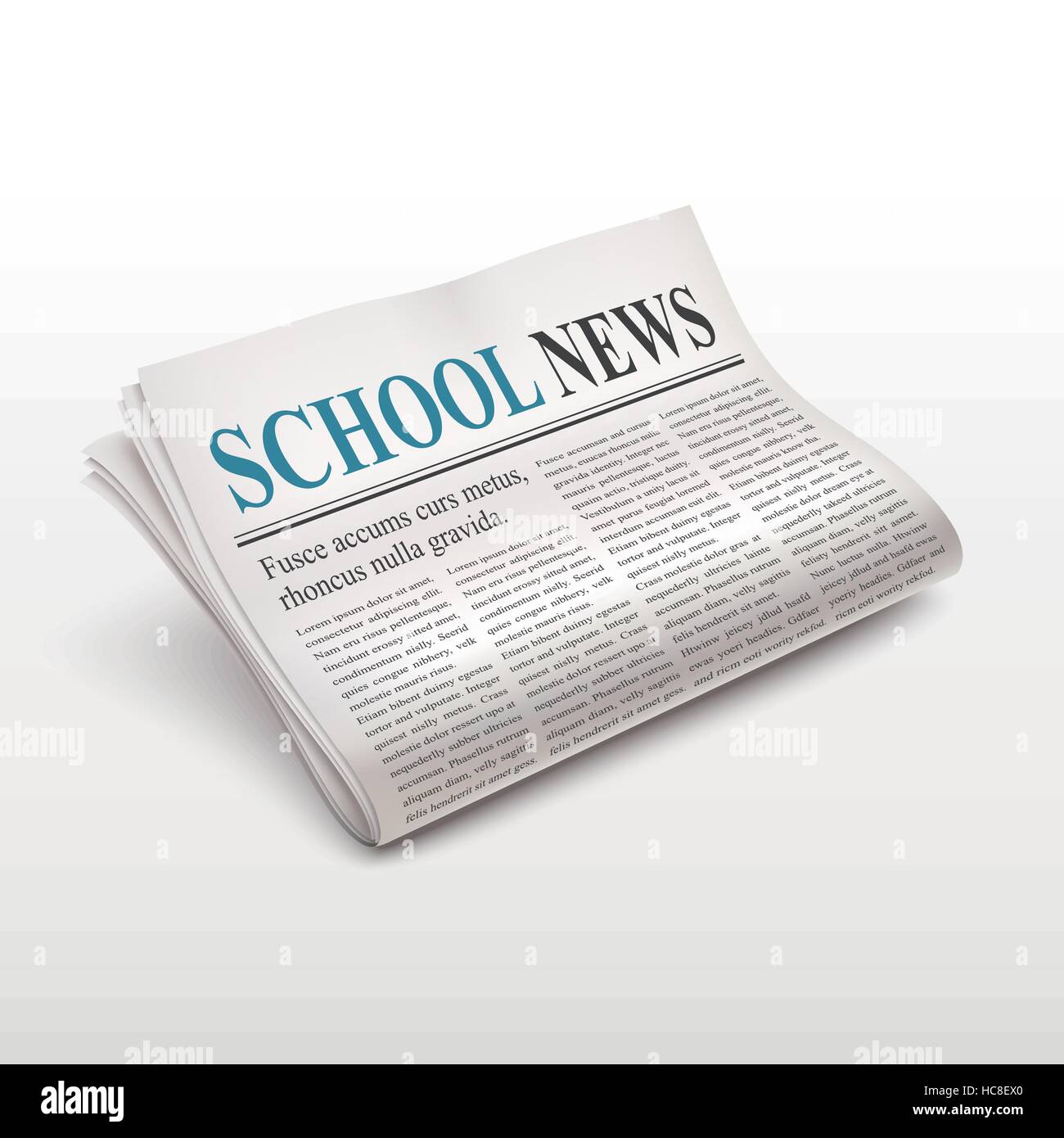school news words on newspaper over white background Stock Vector Image ...