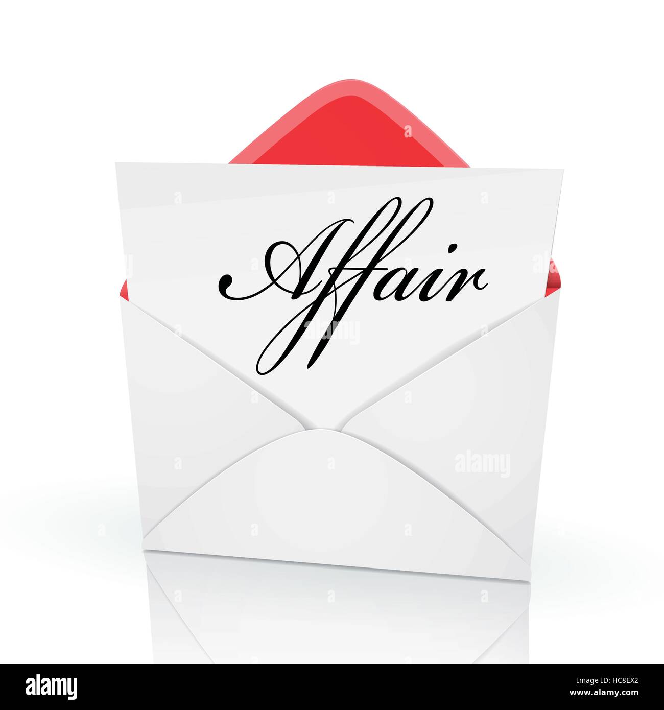 the word affair on a card in an envelope Stock Vector Image & Art - Alamy