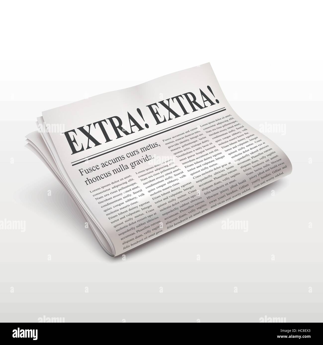 extra extra words on newspaper over white background Stock Vector Image ...