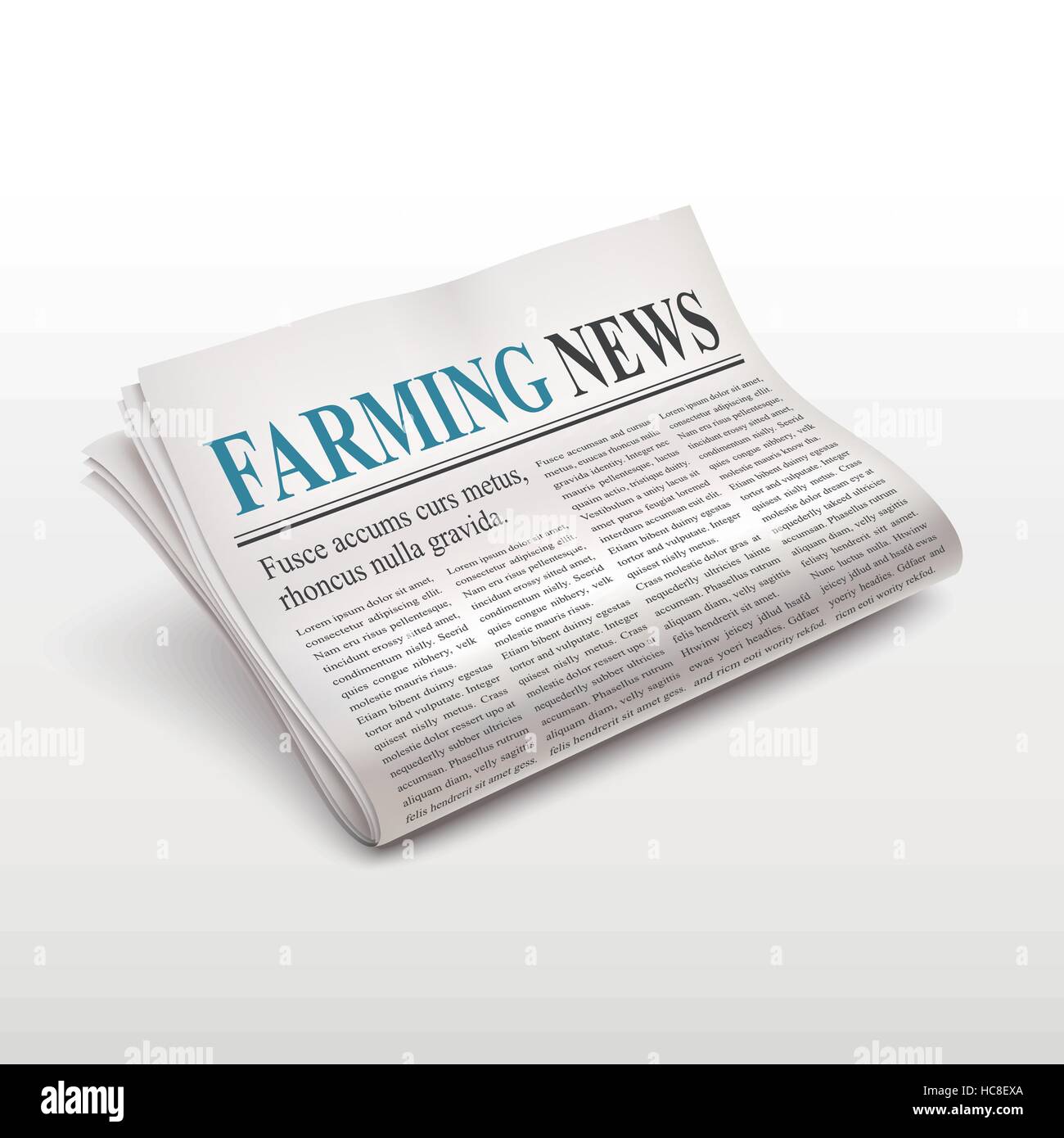 farming news words on newspaper over white background Stock Vector ...