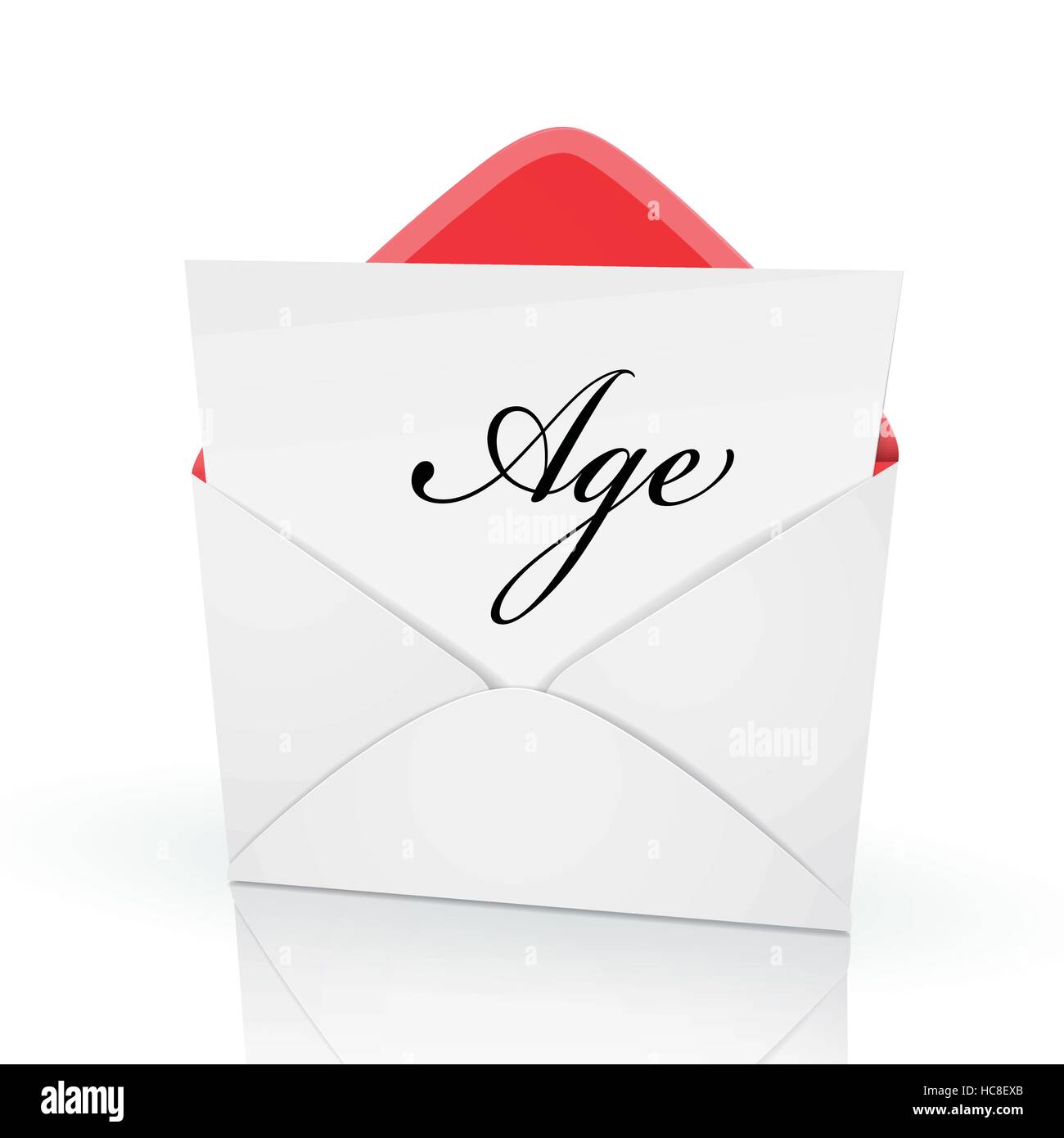the word age on a card in an envelope Stock Vector Image & Art - Alamy