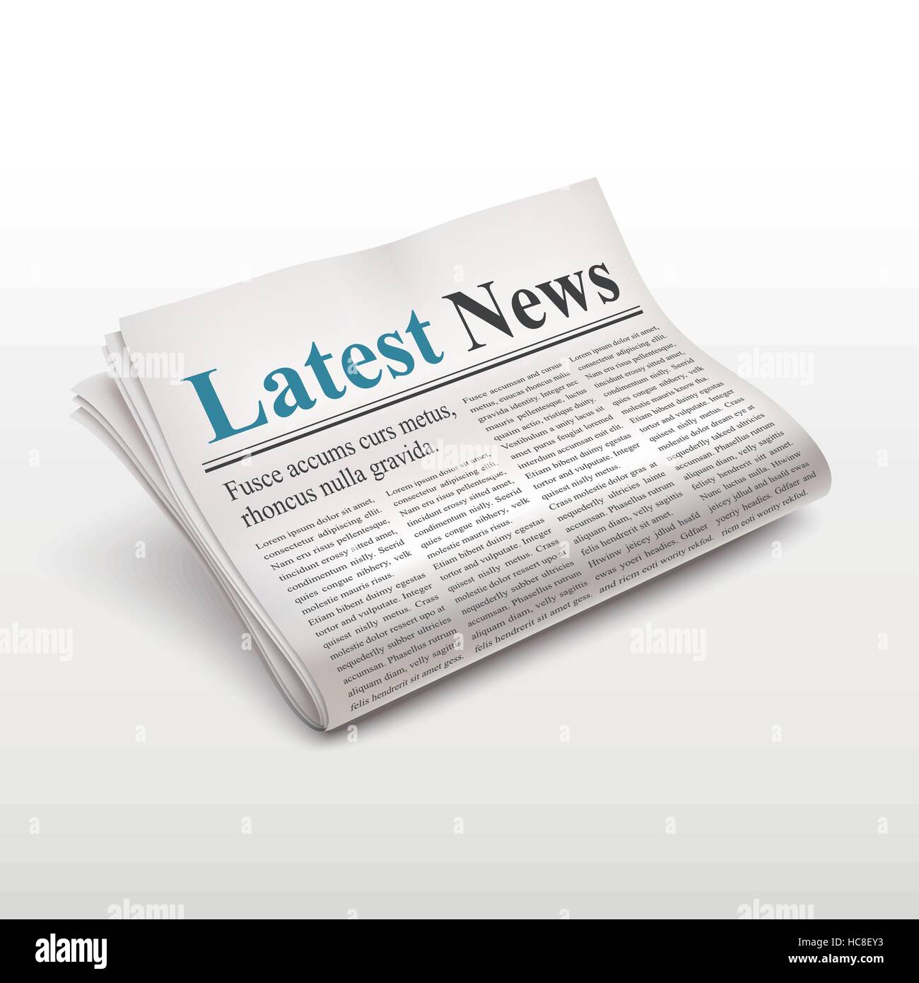 latest news words on newspaper over white background Stock Vector Image ...