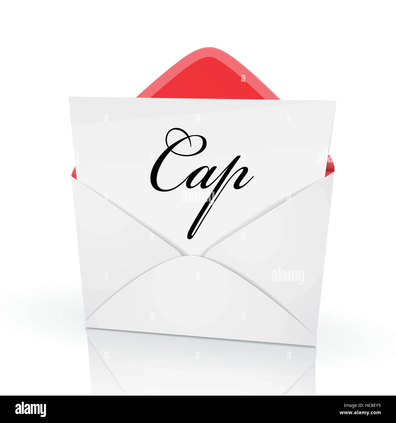 the word cap on a card in an envelope Stock Vector Image & Art - Alamy