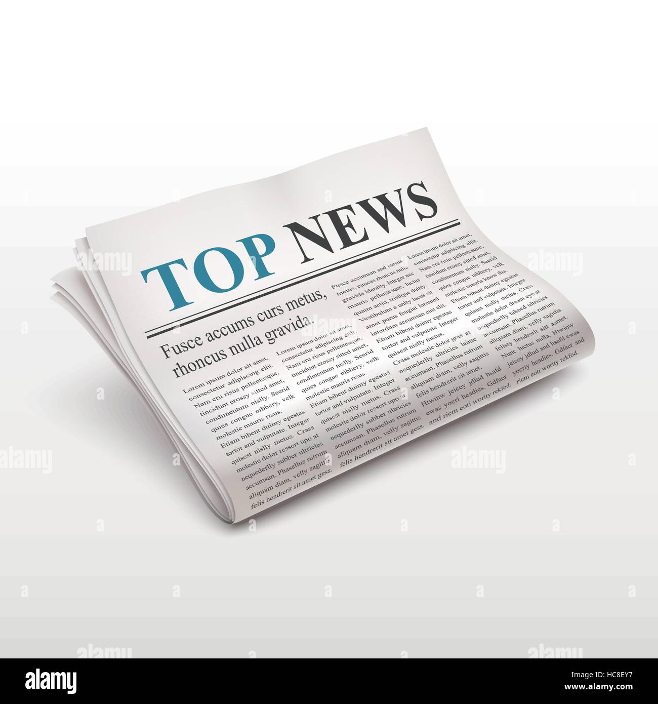 top news words on newspaper over white background Stock Vector Image ...