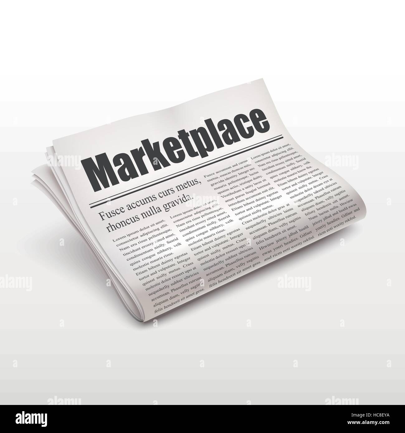 marketplace word on newspaper over white background Stock Vector Image ...