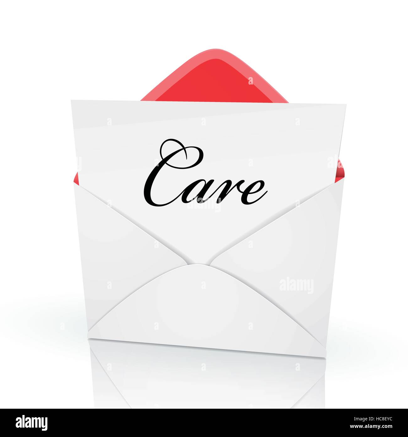 the word care on a card in an envelope Stock Vector Image & Art - Alamy