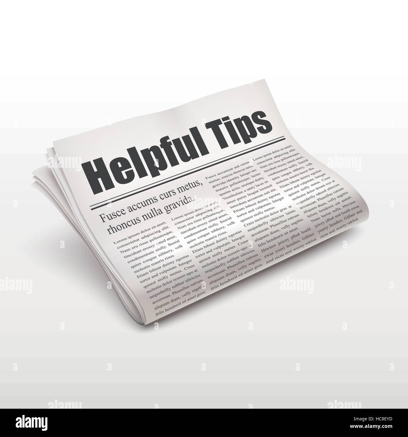helpful tips words on newspaper over white background Stock Vector ...