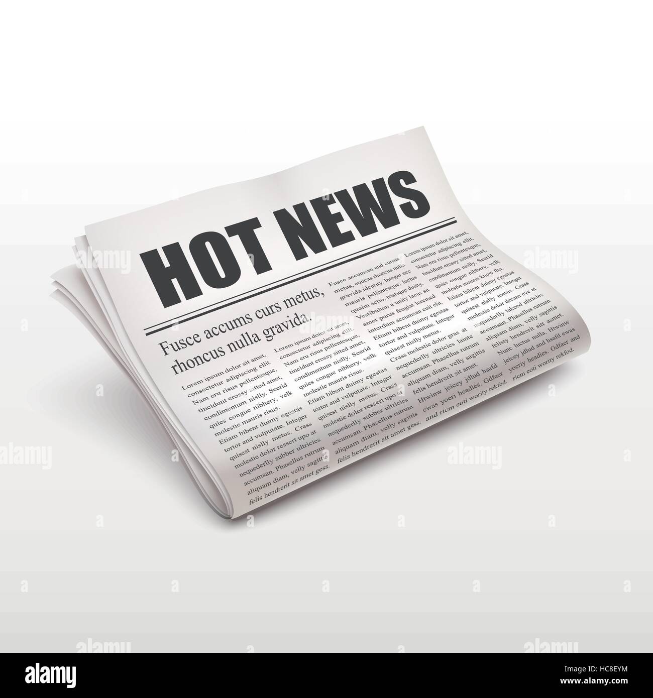 hot news words on newspaper over white background Stock Vector Image ...