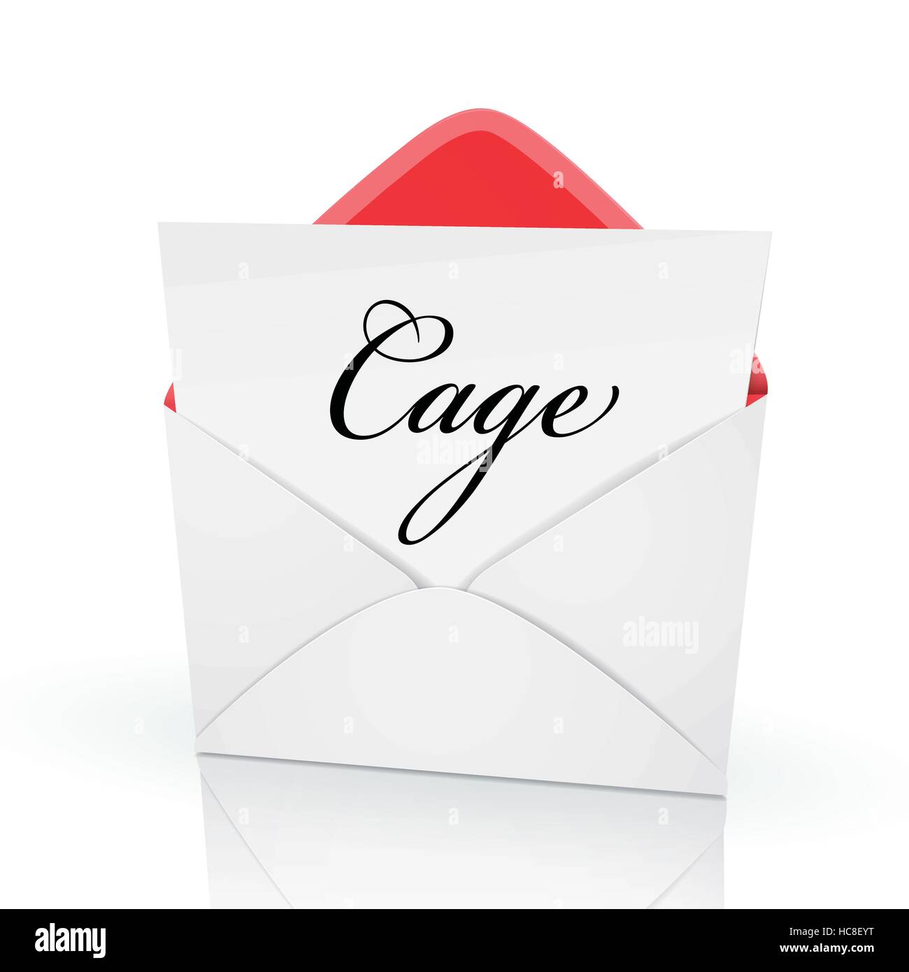 the word cage on a card in an envelope Stock Vector Image & Art - Alamy