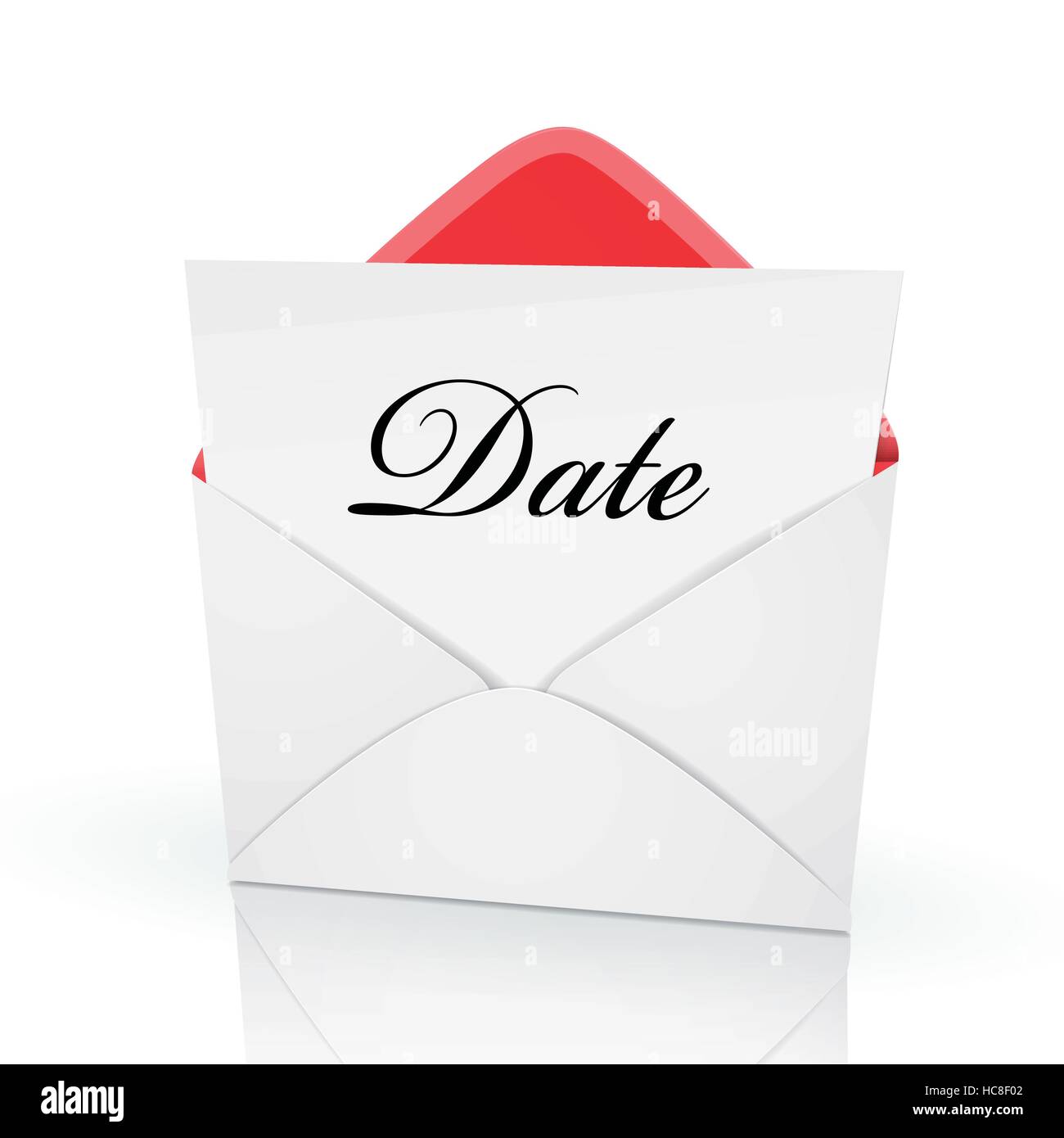 the word date on a card in an envelope Stock Vector Image & Art - Alamy