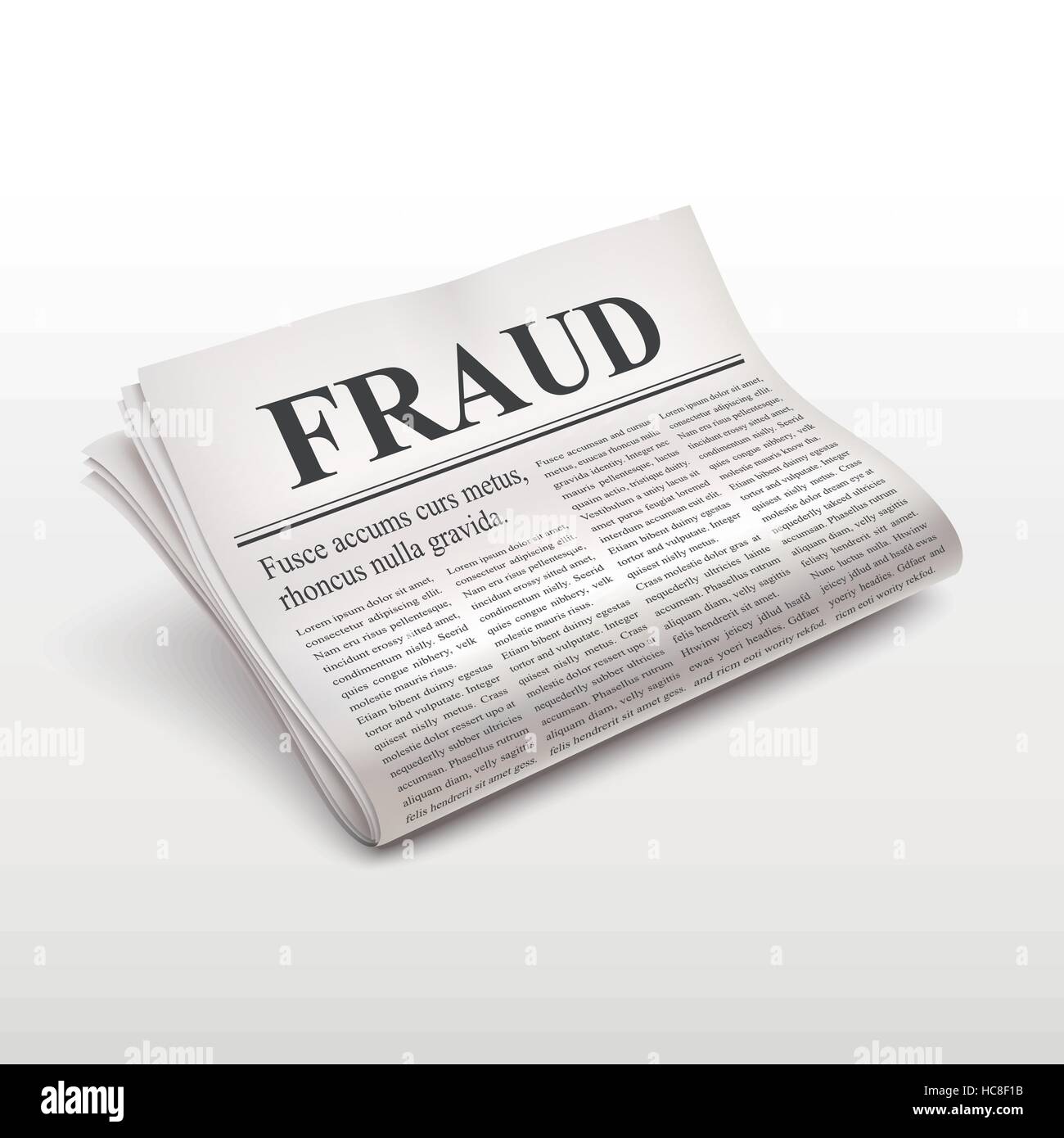 fraud words on newspaper over white background Stock Vector Image & Art ...