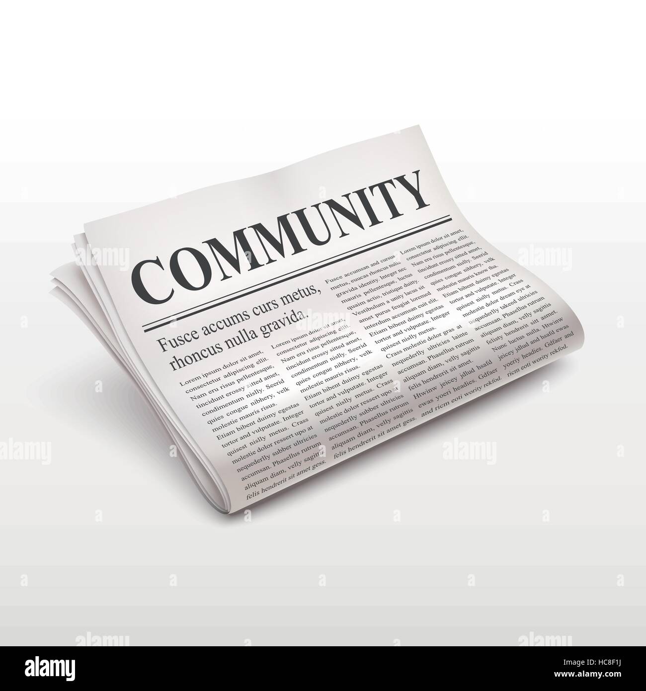 community word on newspaper over white background Stock Vector Image ...