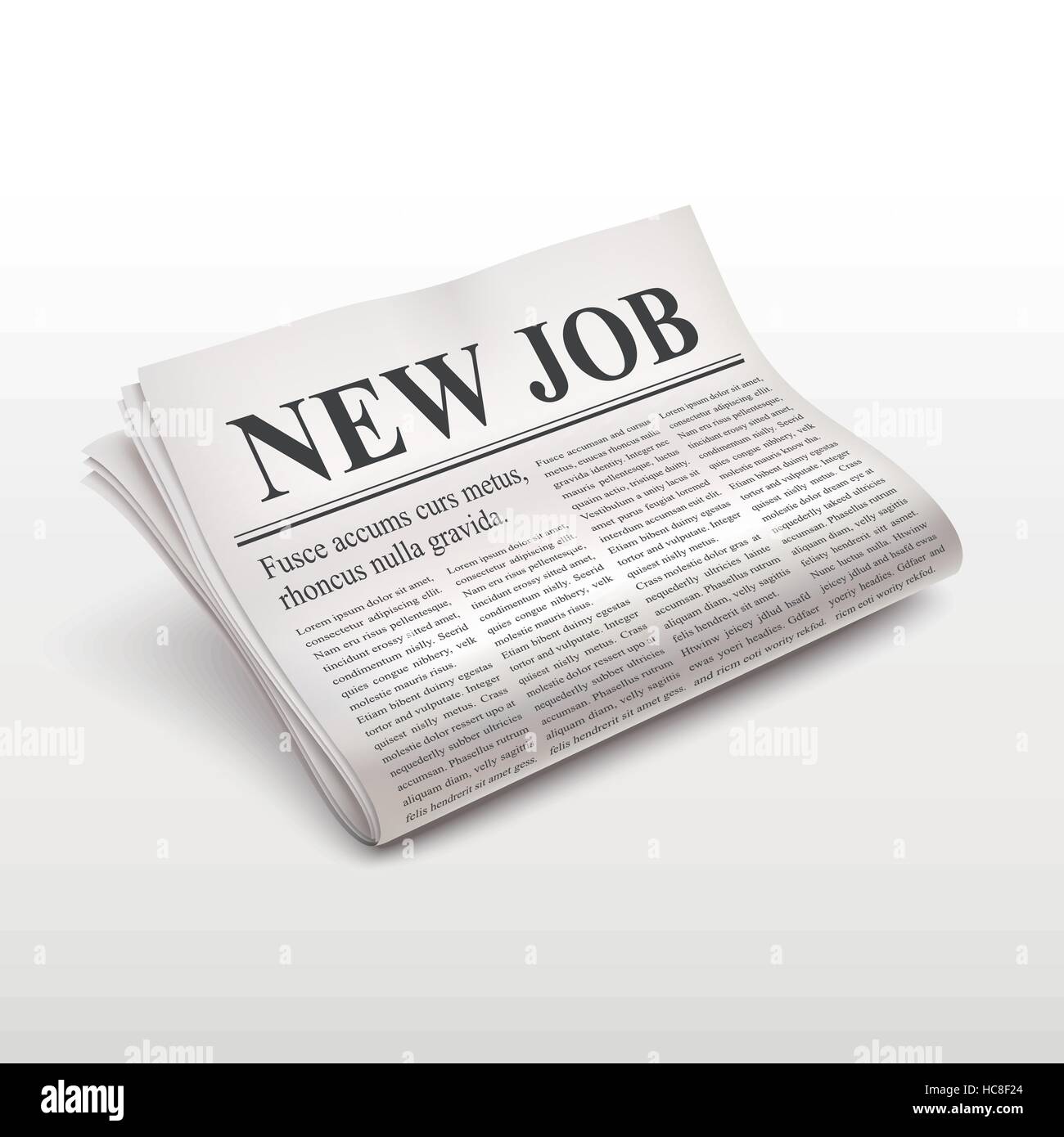 new job words on newspaper over white background Stock Vector Image ...