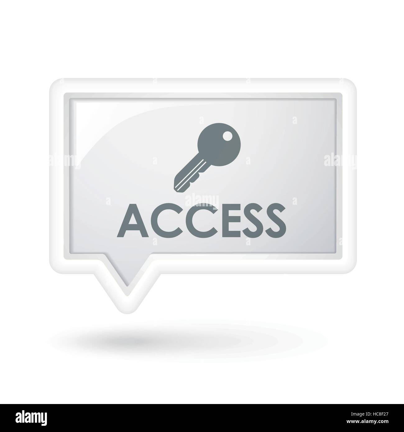 access word with key icon on a speech bubble over white Stock Vector ...